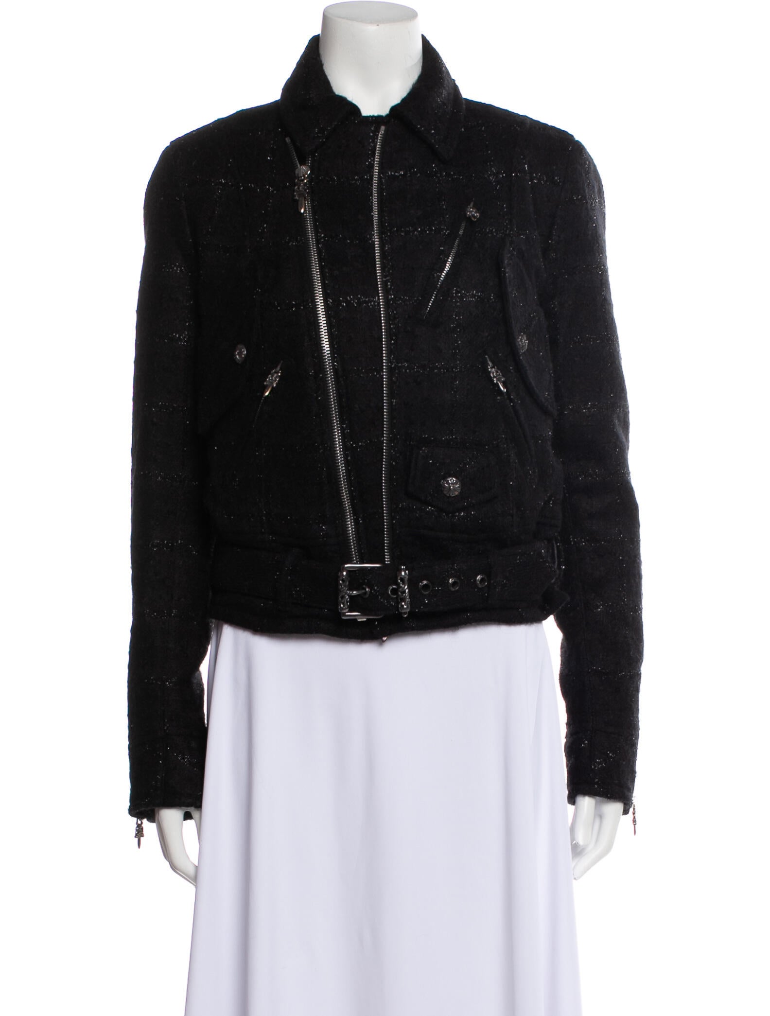 Chrome Hearts Dagger Heart Biker Jacket - Black Jackets, Clothing ...