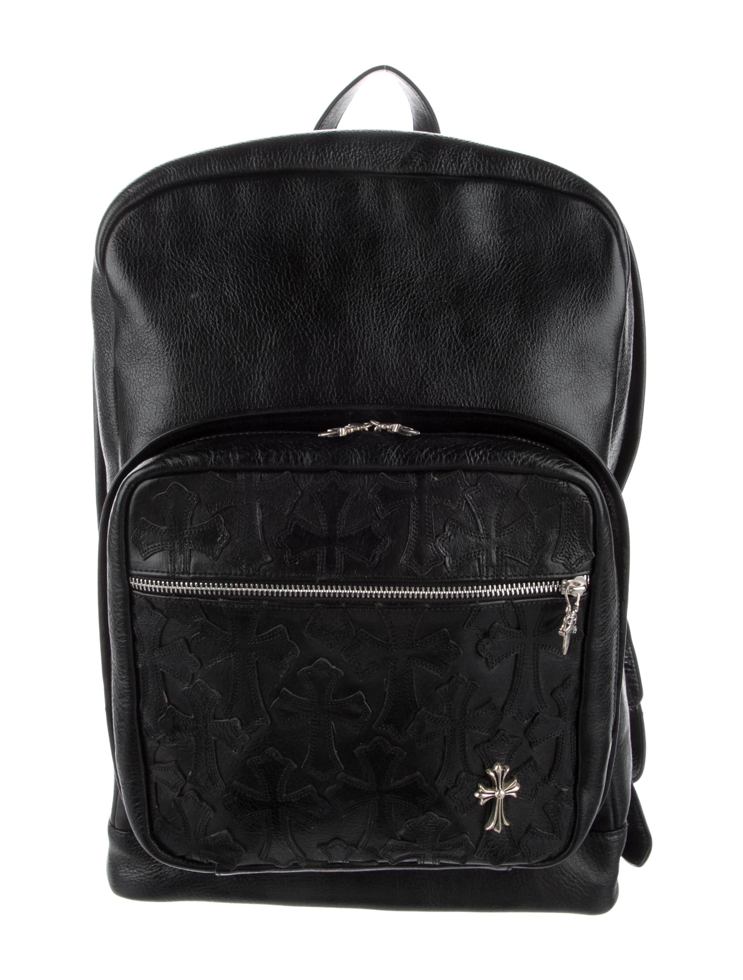 Chrome Hearts Leather Cross Patchwork Backpack - Black Backpacks, Bags ...