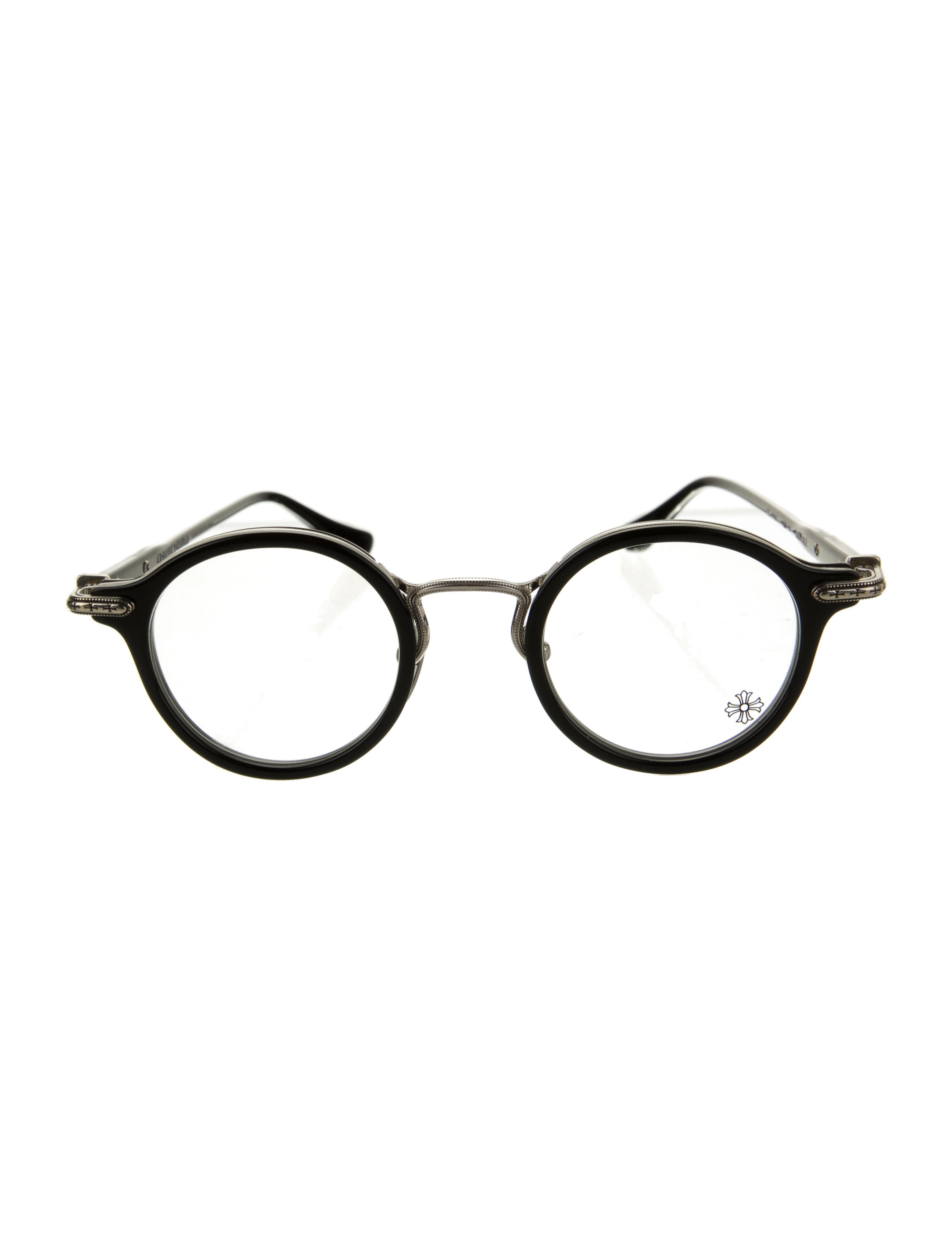 Chrome Hearts Bra-Gile Round Eyeglasses - Black Eyeglasses, Accessories ...