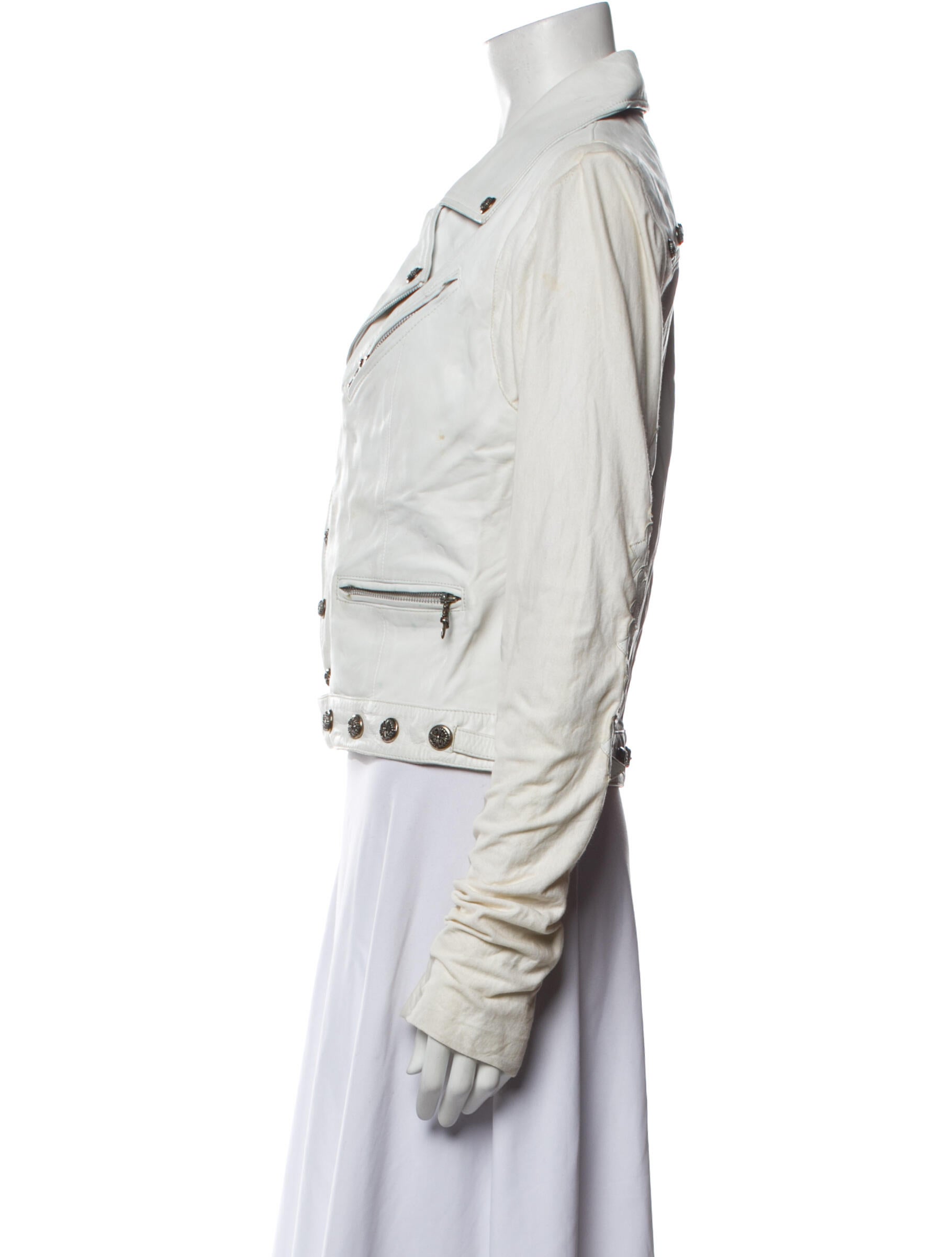 Chrome Hearts Biker Jacket - White Jackets, Clothing - CHH38866 | The ...