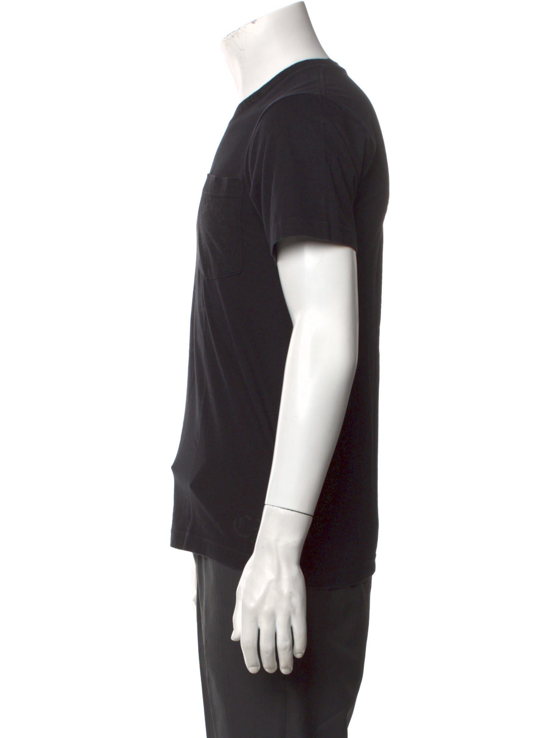 Chrome Hearts Neck Logo Cross Graphic Print T-Shirt - Black T-Shirts ...