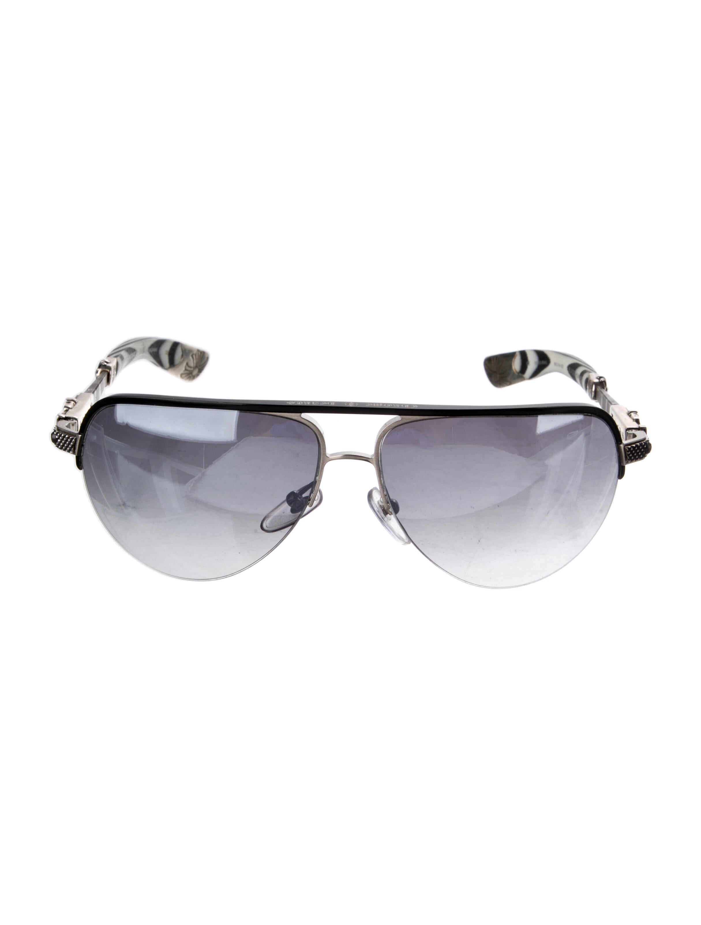 Chrome Hearts Blade Hummer Aviator Sunglasses - Silver Sunglasses ...
