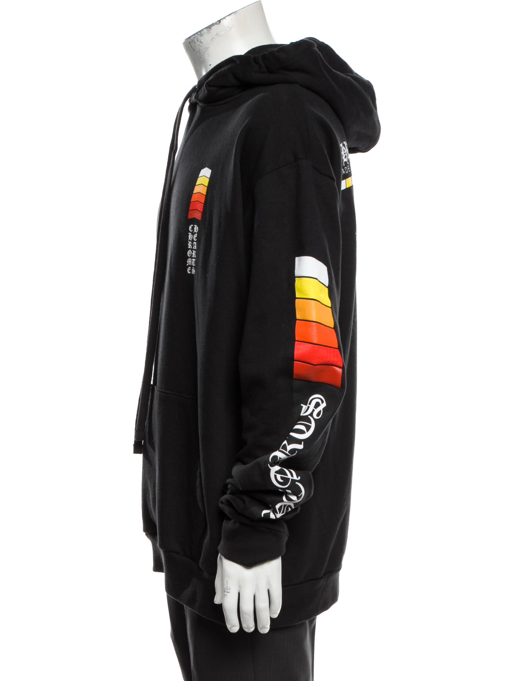 Chrome Hearts Vertical Script Logo Graphic Print Hoodie - Black ...