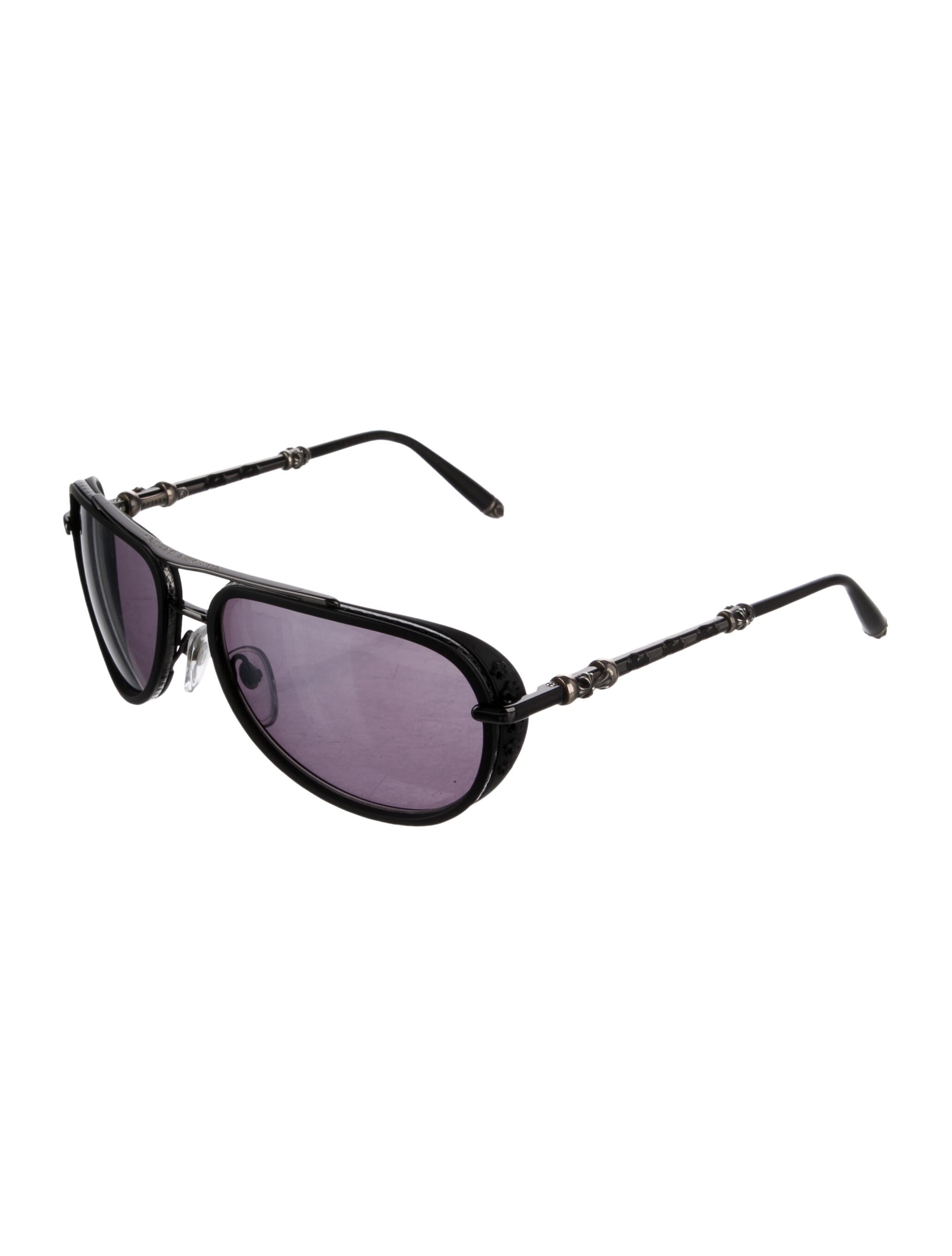 Chrome Hearts Blade Hummer II Aviator Sunglasses - Black Sunglasses ...