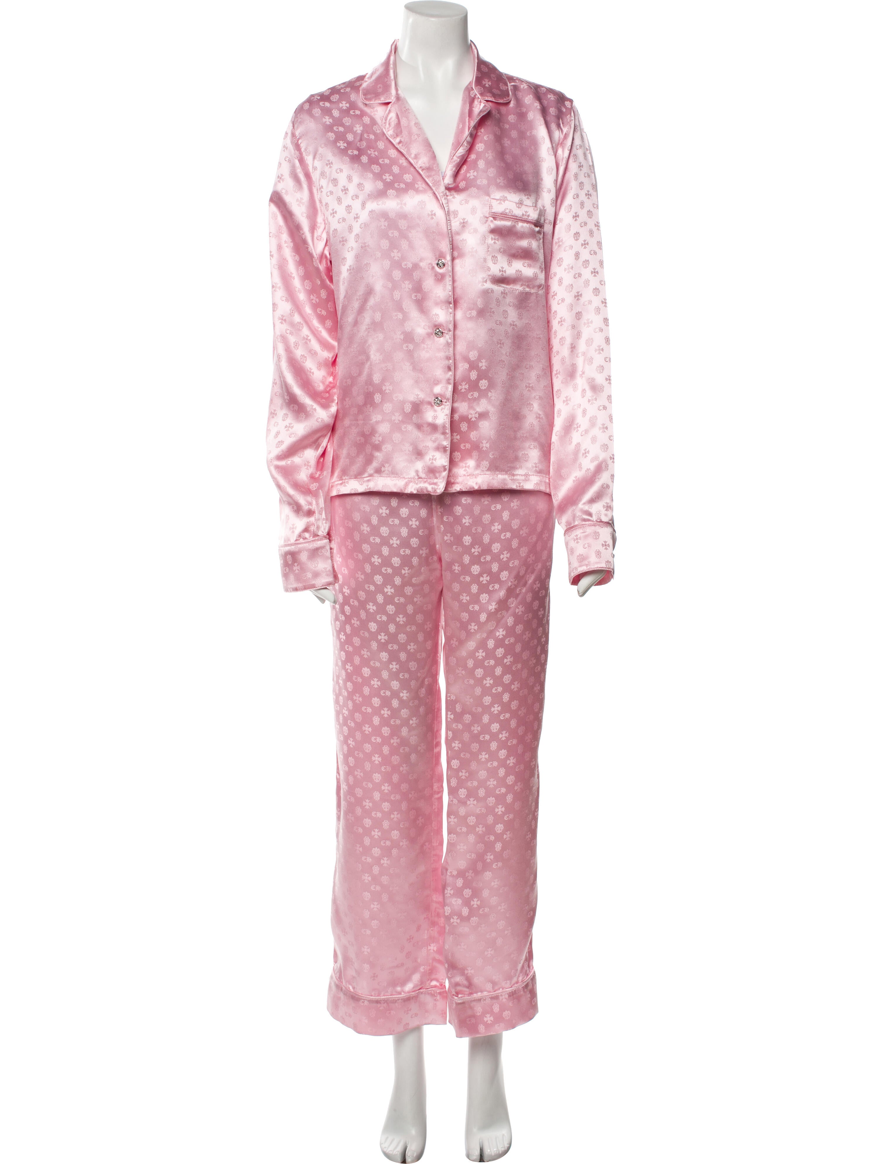 Chrome Hearts Logo Silk Pajama Silk Pajamas - Pink Loungewear, Clothing ...