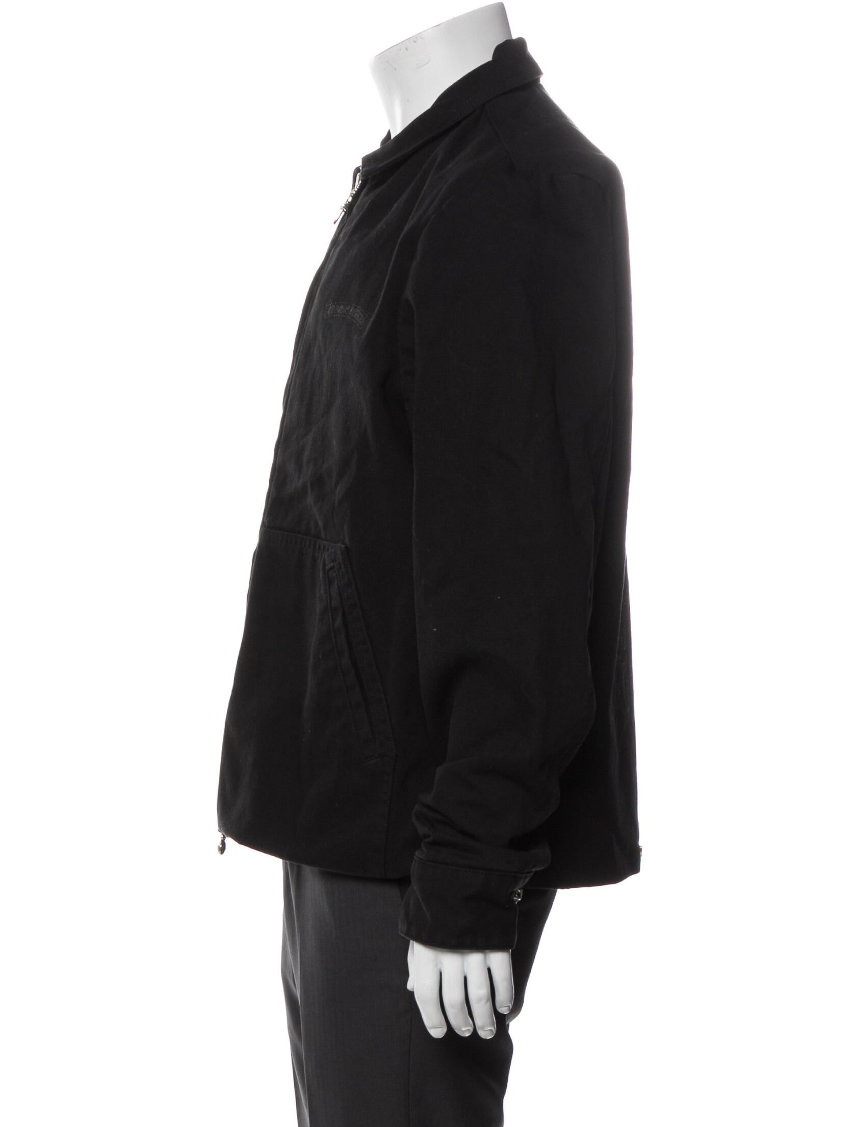 Chrome Hearts Canvas Work Jacket - Black Outerwear, Clothing - CHH43445 ...