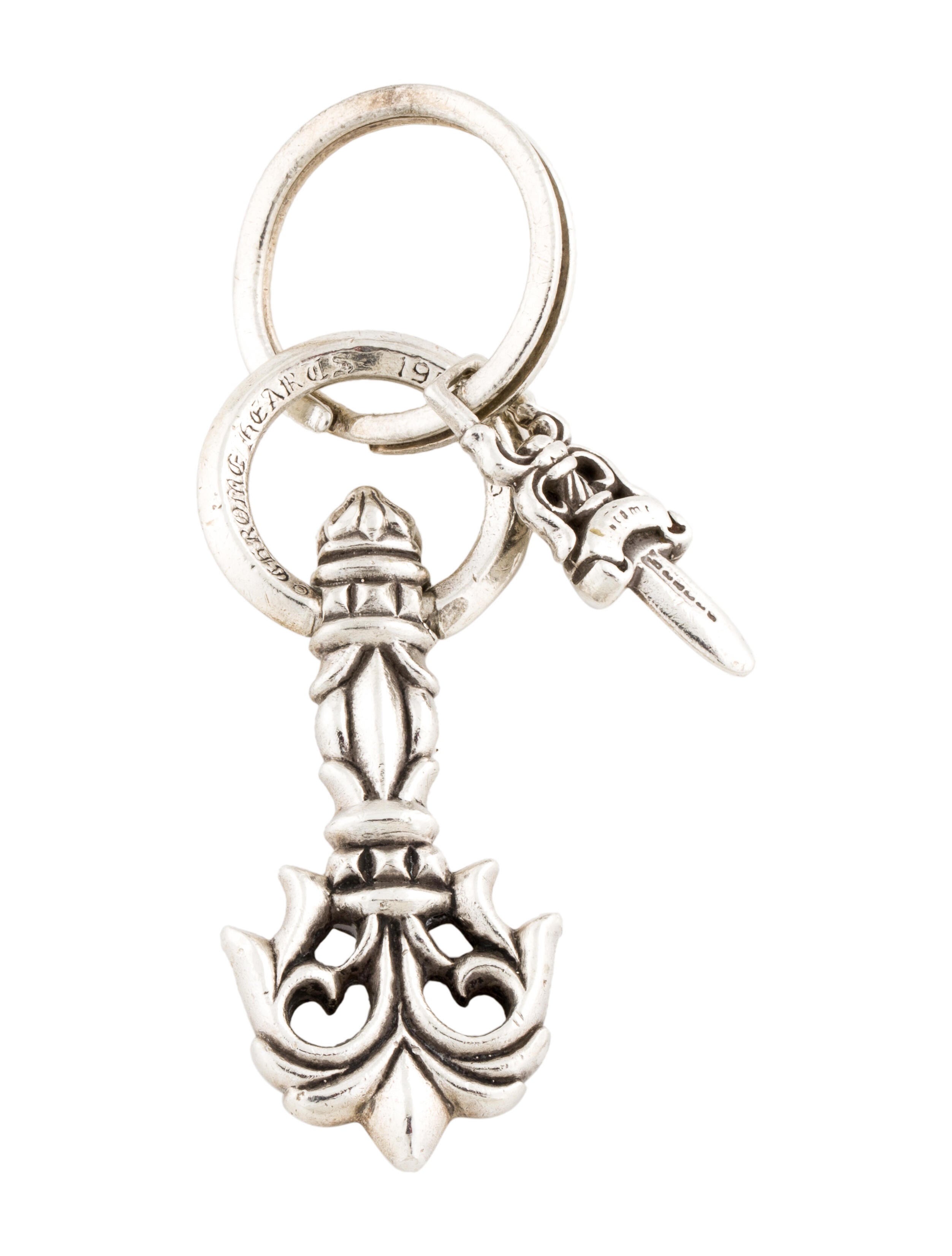 Chrome Hearts Fleur Dagger Keychain - Silver Keychains, Accessories ...