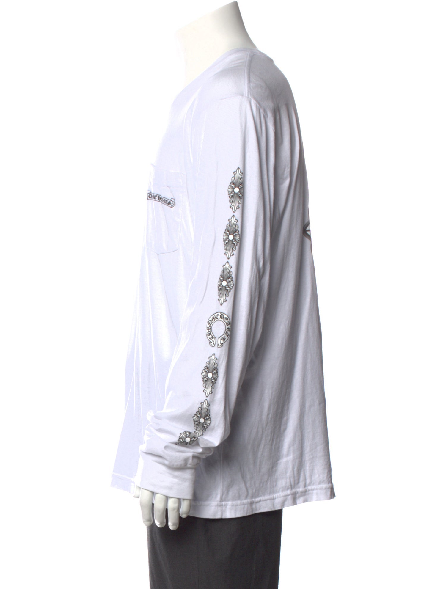 Chrome Hearts Graphic Print Crew Neck Polo Shirt - White Polos ...