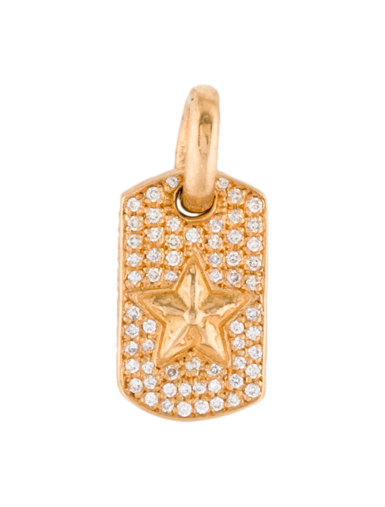 Chrome Hearts 22K Diamond Pavé Star Mini Tag Pendant - 22K Rose Gold ...