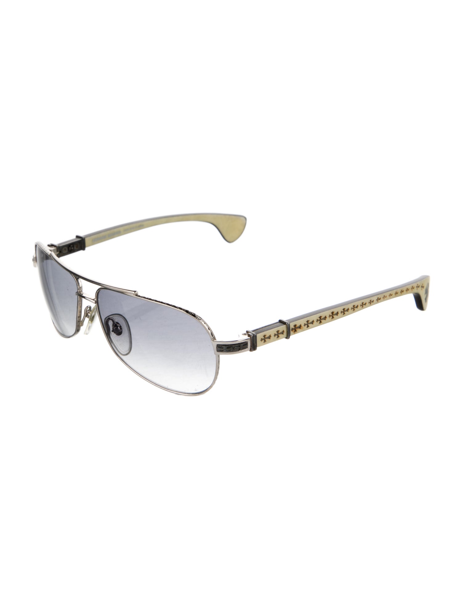 Chrome Hearts Baby Beast Aviator Sunglasses - Silver Sunglasses ...