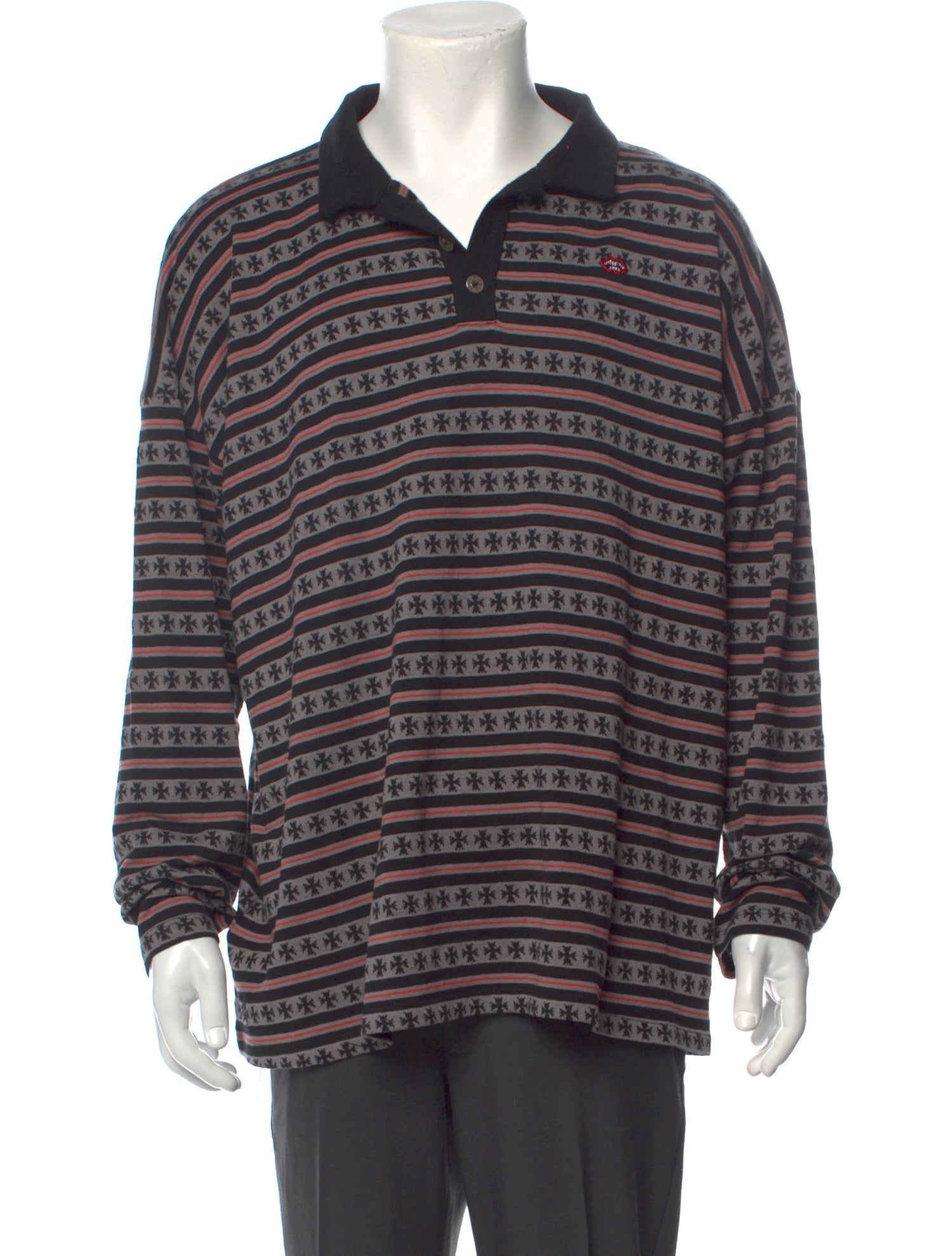 Chrome Hearts Printed Collar Polo Shirt - Grey Polos, Clothing ...