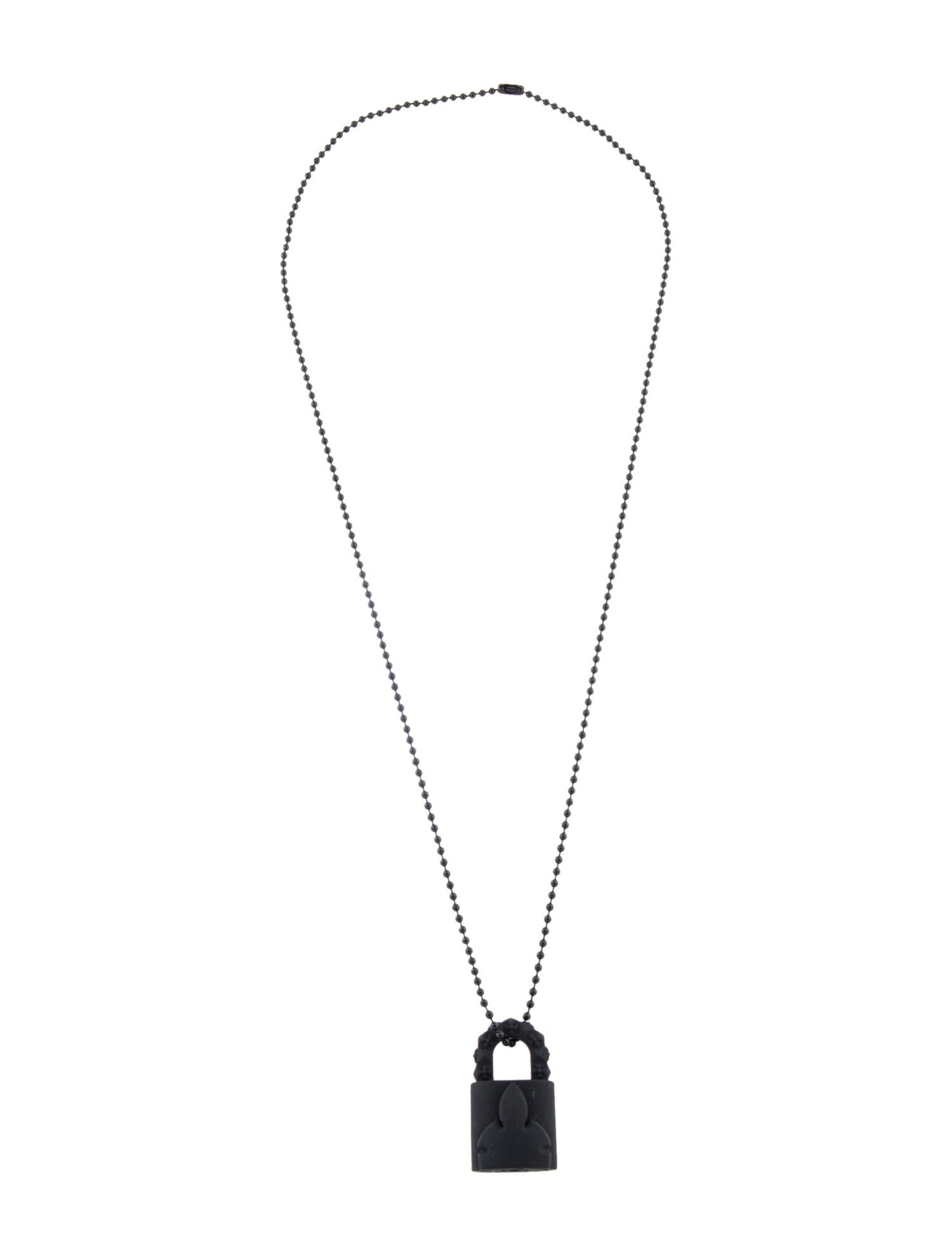 Chrome Hearts Rubber Padlock Pendant Necklace - Base Metal Pendant ...