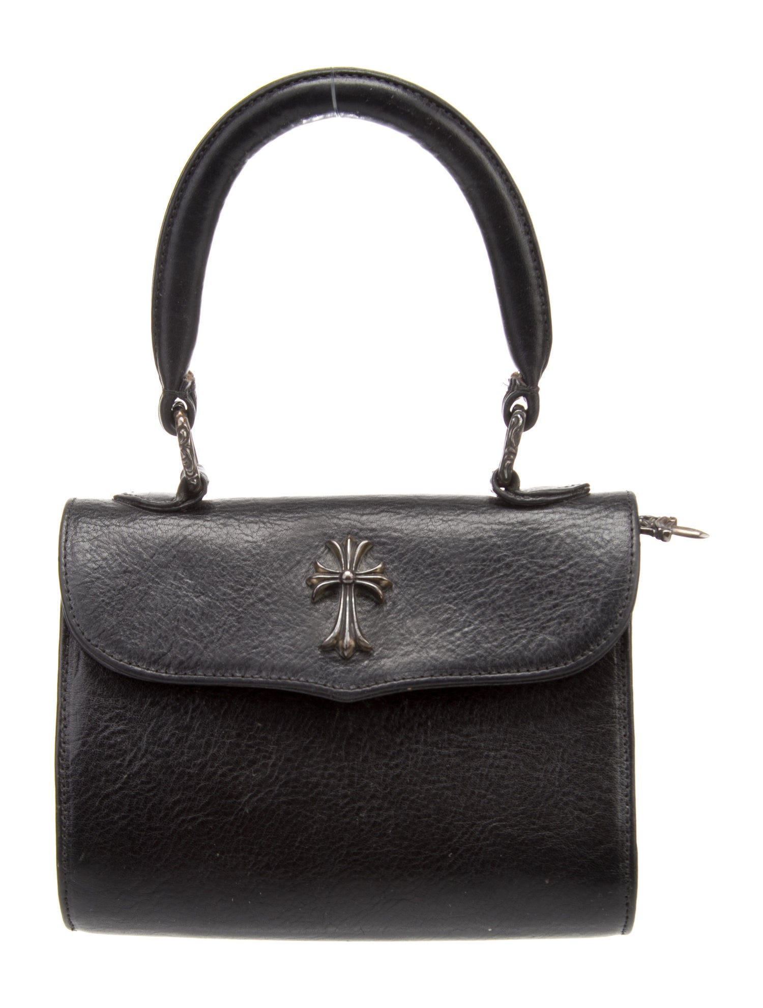 Chrome Hearts Leather Cross Mini Handle Bag - Black Handle Bags ...