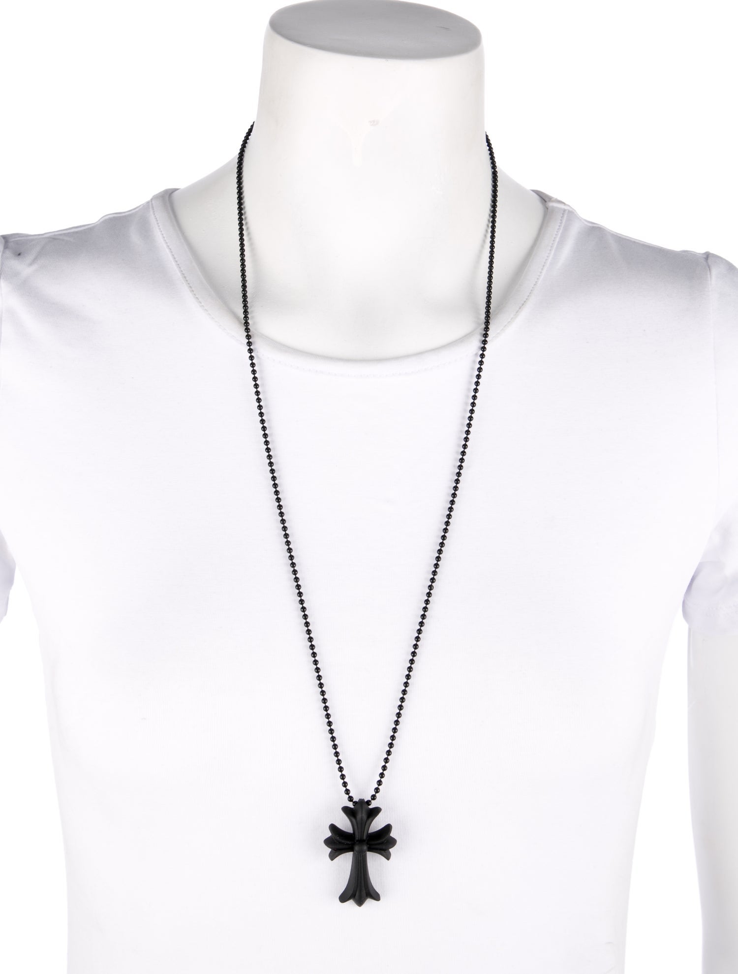 Chrome Hearts Rubber Silichrome Cross Pendant Necklace - Black, Base ...