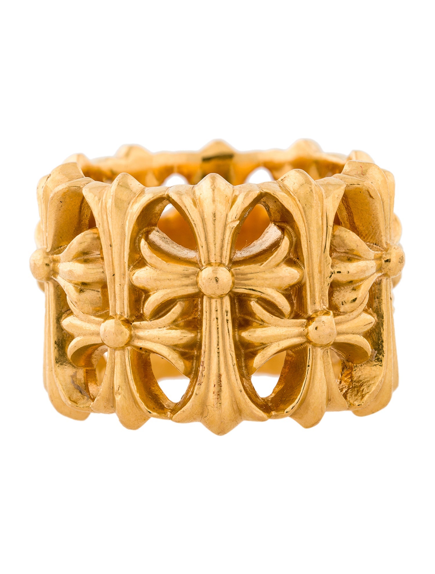 Chrome Hearts 22K Cemetery Band Ring - 22K Yellow Gold Band, Rings ...
