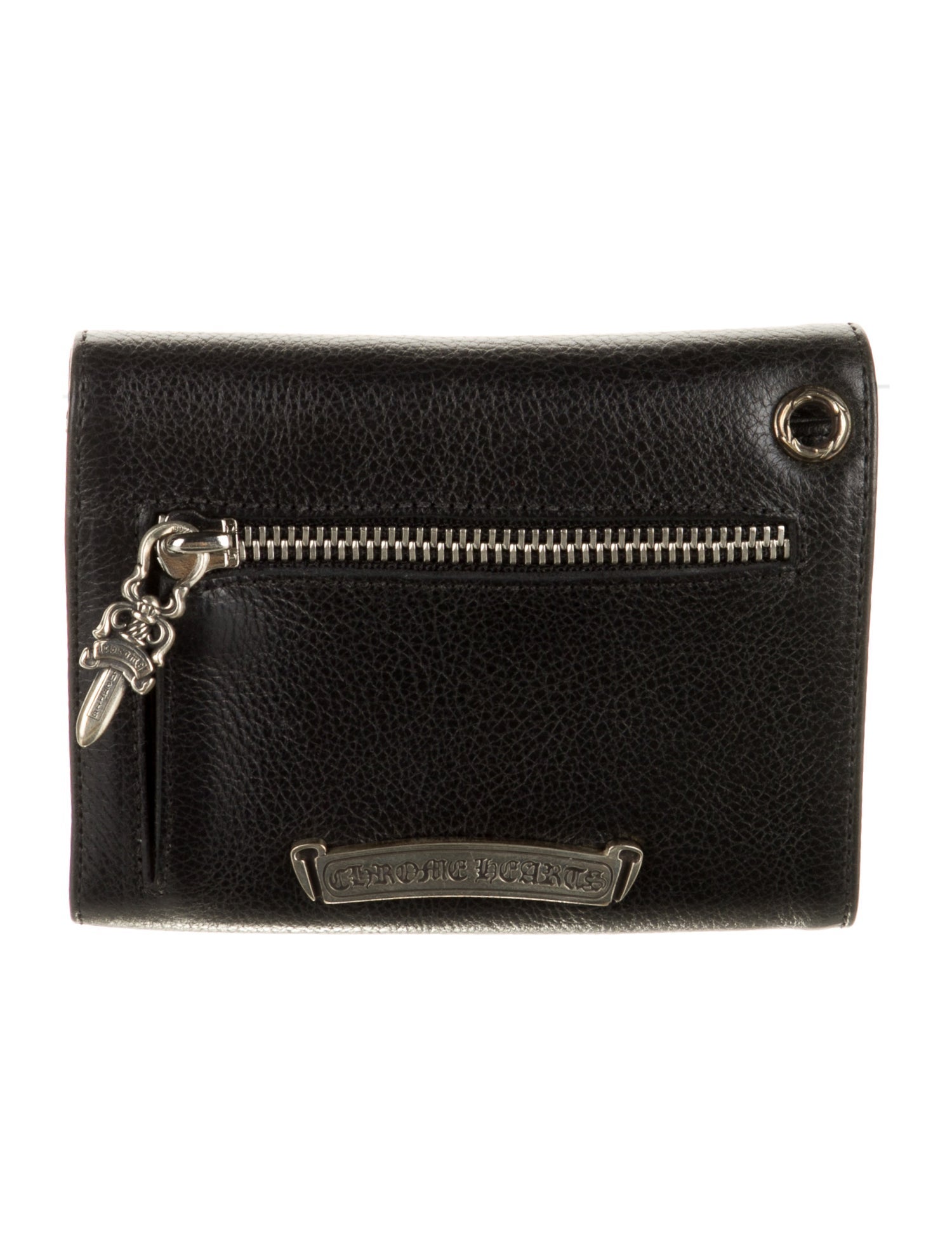 Chrome Hearts Mini Wave Snap Leather Wallet - Black Wallets ...