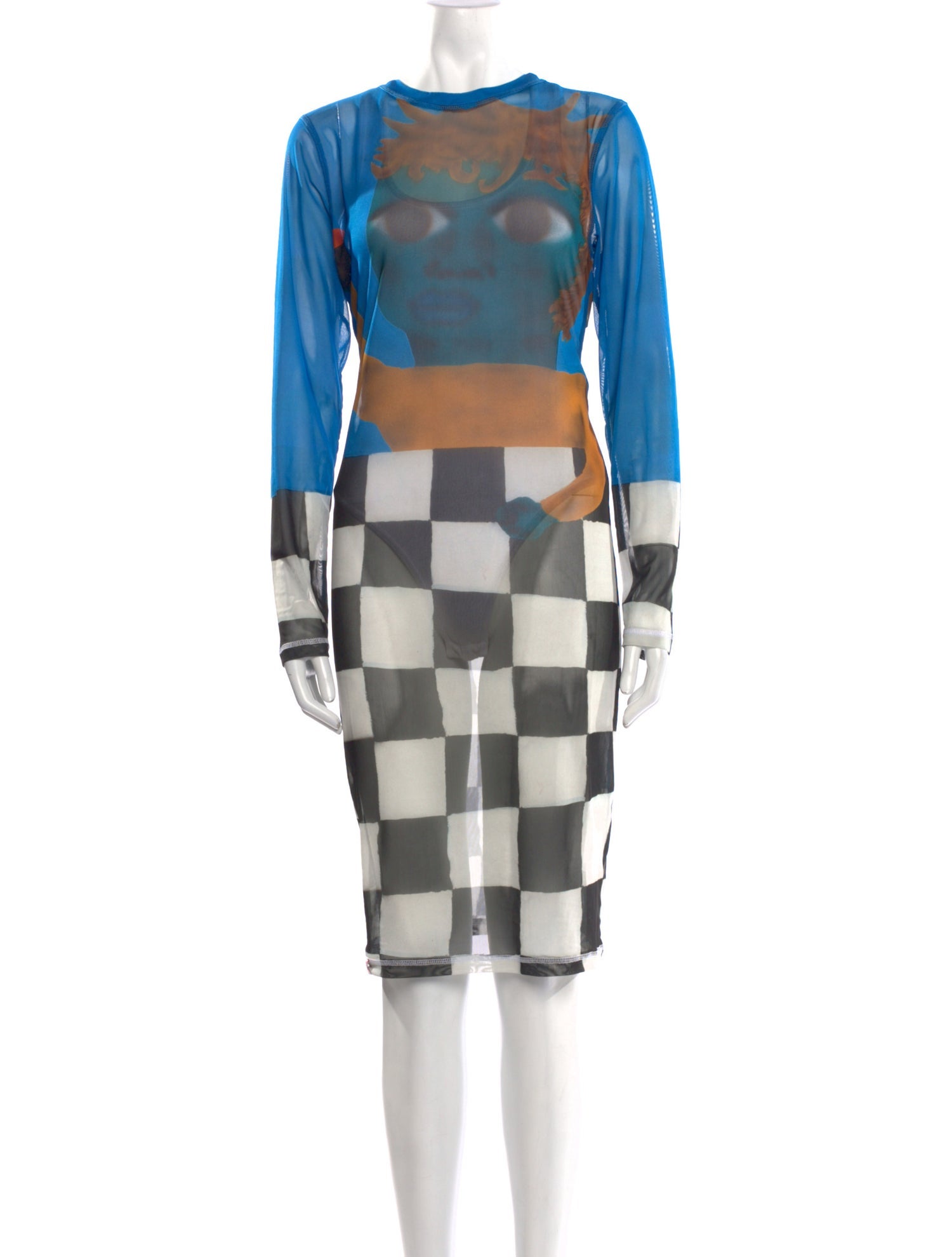 Charles Jeffrey Loverboy Plaid Print Knee-Length Dress w/ Tags - Blue ...