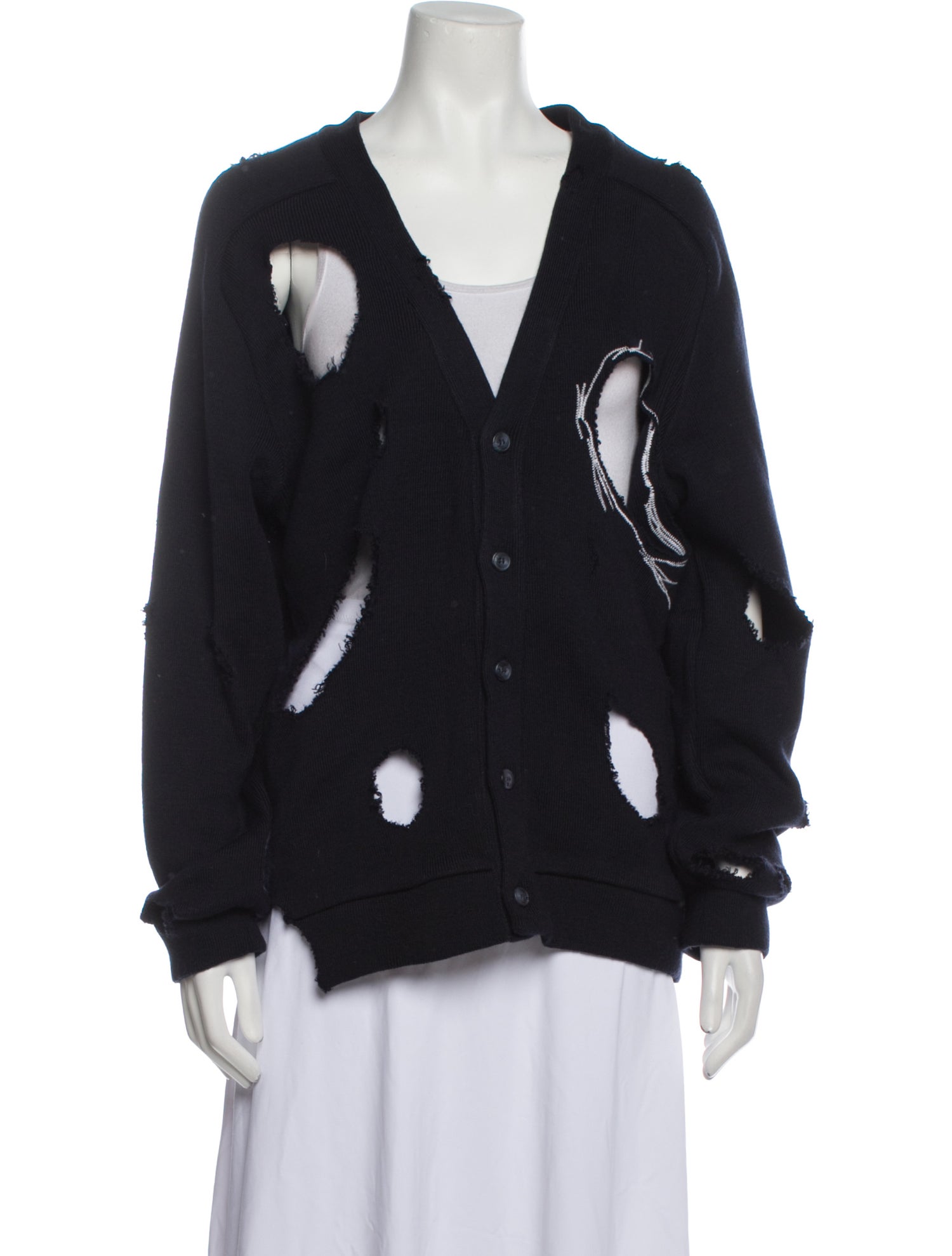 Charles Jeffrey Loverboy Printed V-Neck Sweater - Blue Knitwear ...