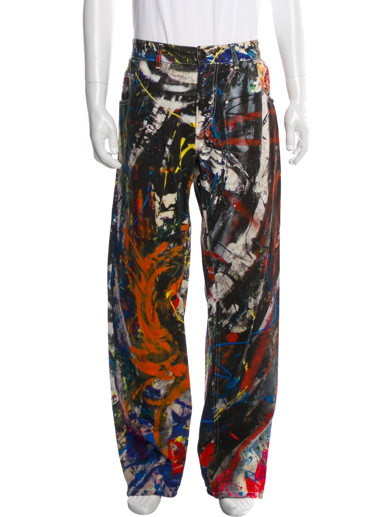 Charles Jeffrey Loverboy Straight-Leg Jeans - Red, 18.5" Rise Jeans ...