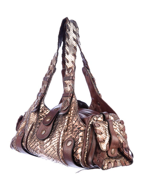 Chloé Python Silverado Bag - Brown Handle Bags, Handbags - CHL20155 ...