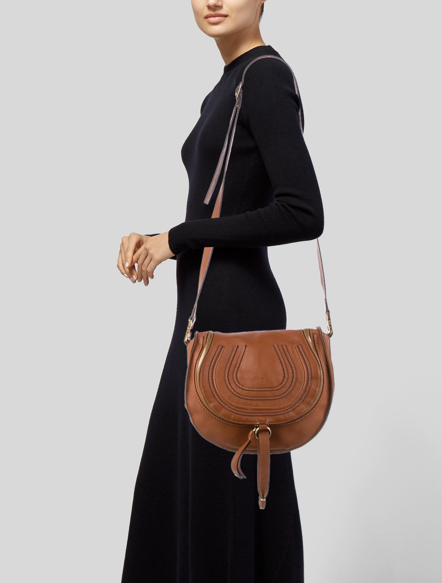 Chloé Marcie Leather Crossbody Bag - Brown Crossbody Bags, Handbags ...