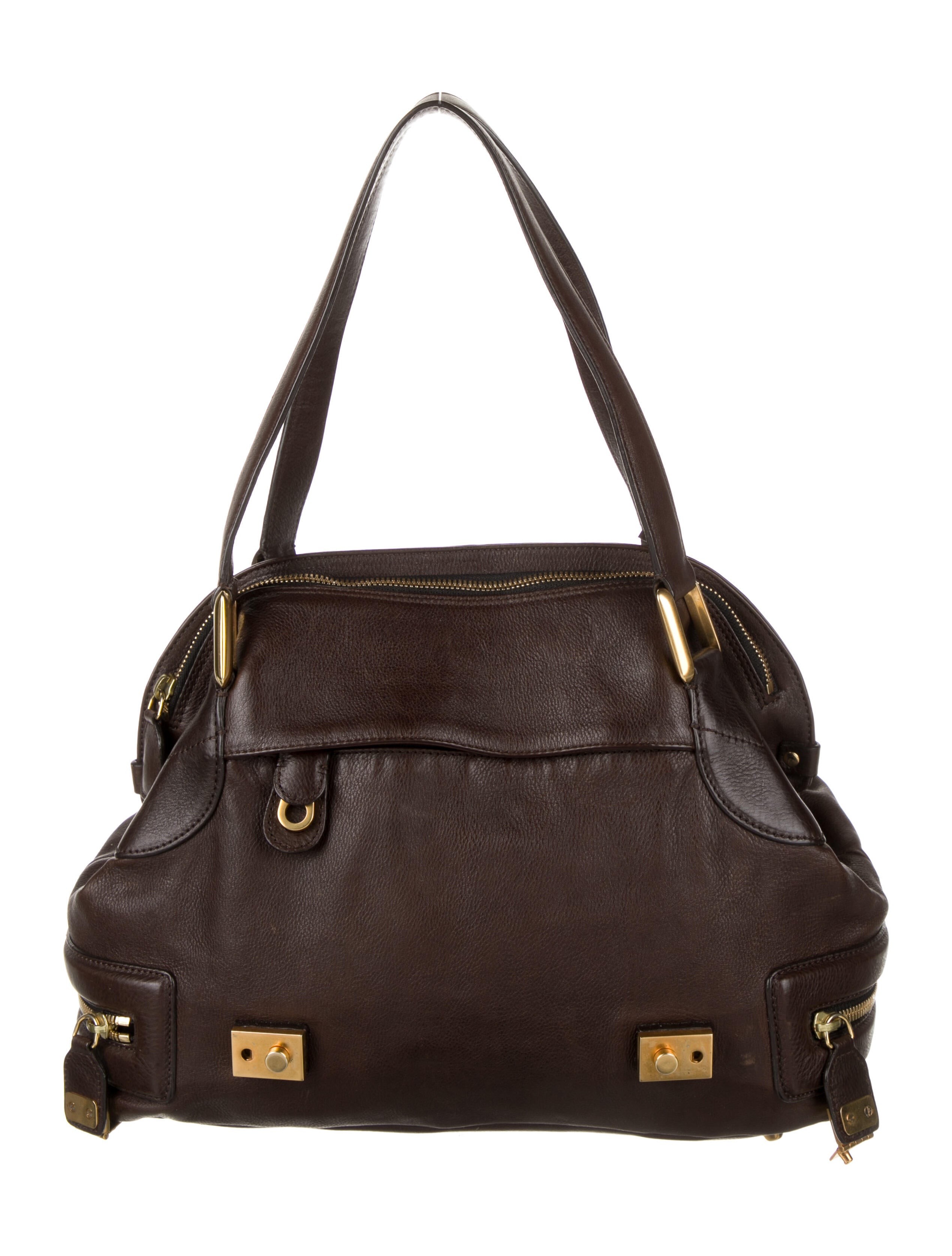 Chloé Leather Cary Shoulder Bag - Brown Shoulder Bags, Handbags ...