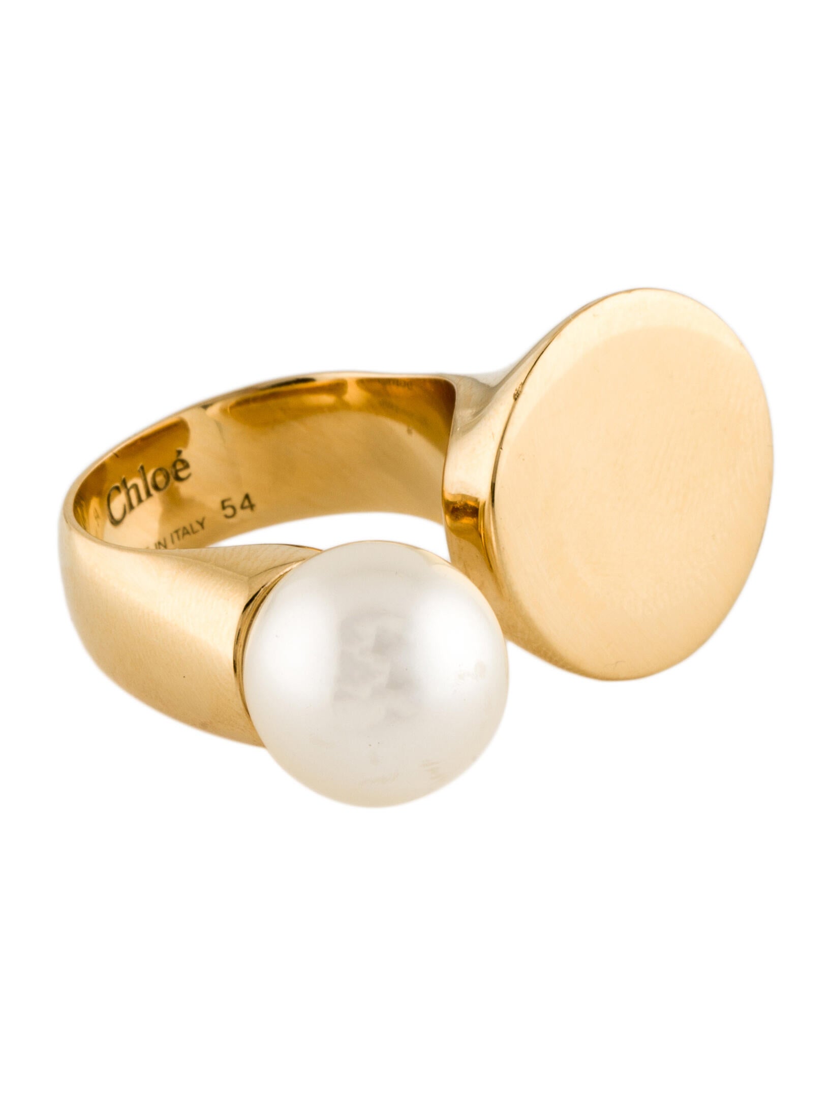 Chloé Faux Pearl Darcey Cocktail Ring - Gold-Tone Metal Cocktail Ring, Rings - CHL224611 | The ...