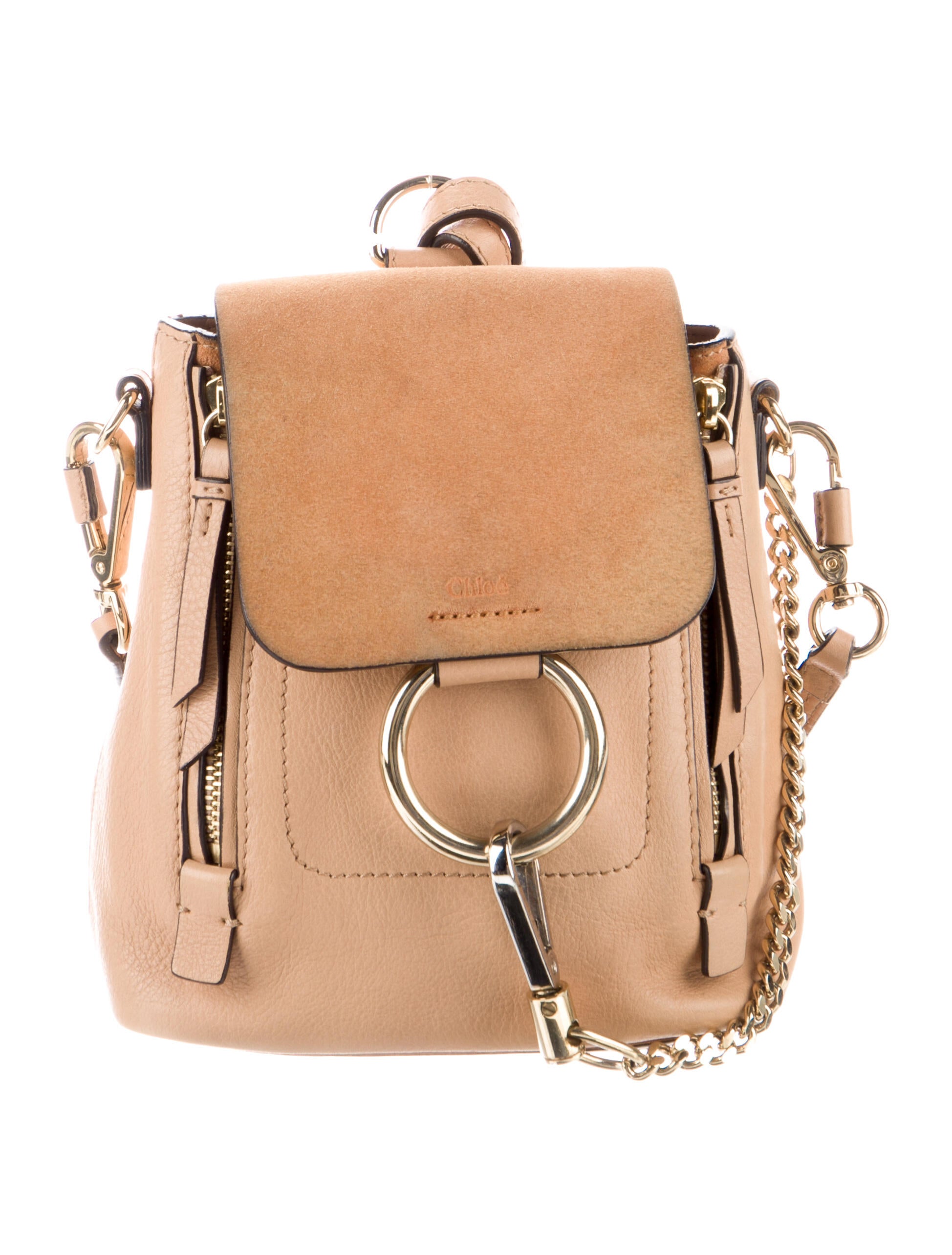 Chloé Leather Mini Faye Backpack - Neutrals Backpacks, Handbags ...