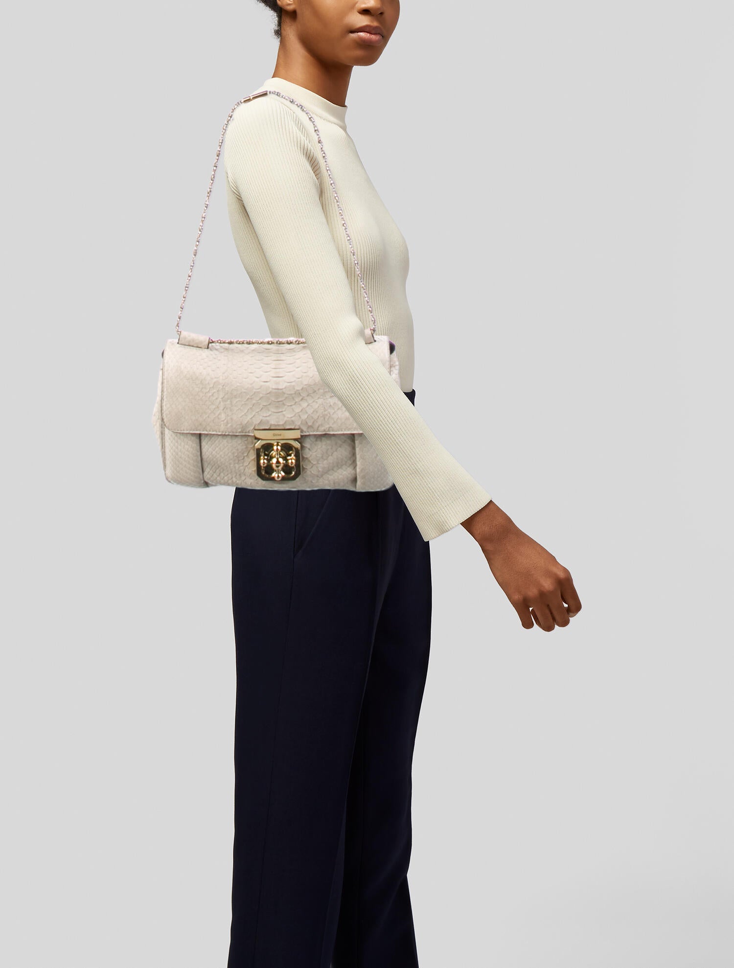 Chloé Python Shoulder Bag - White Shoulder Bags, Handbags - CHL226419 ...