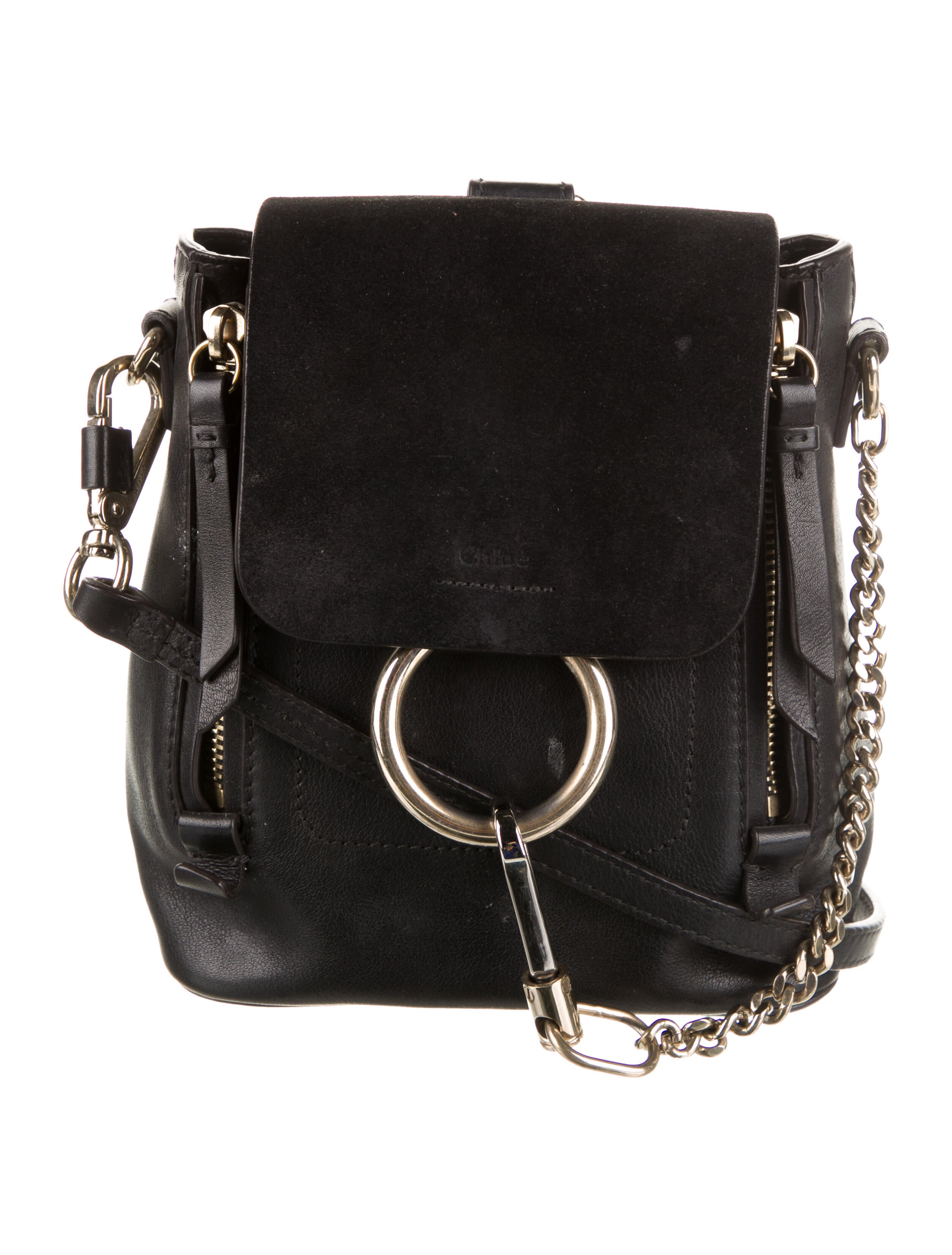Chloé Leather Mini Faye Backpack - Black Backpacks, Handbags ...
