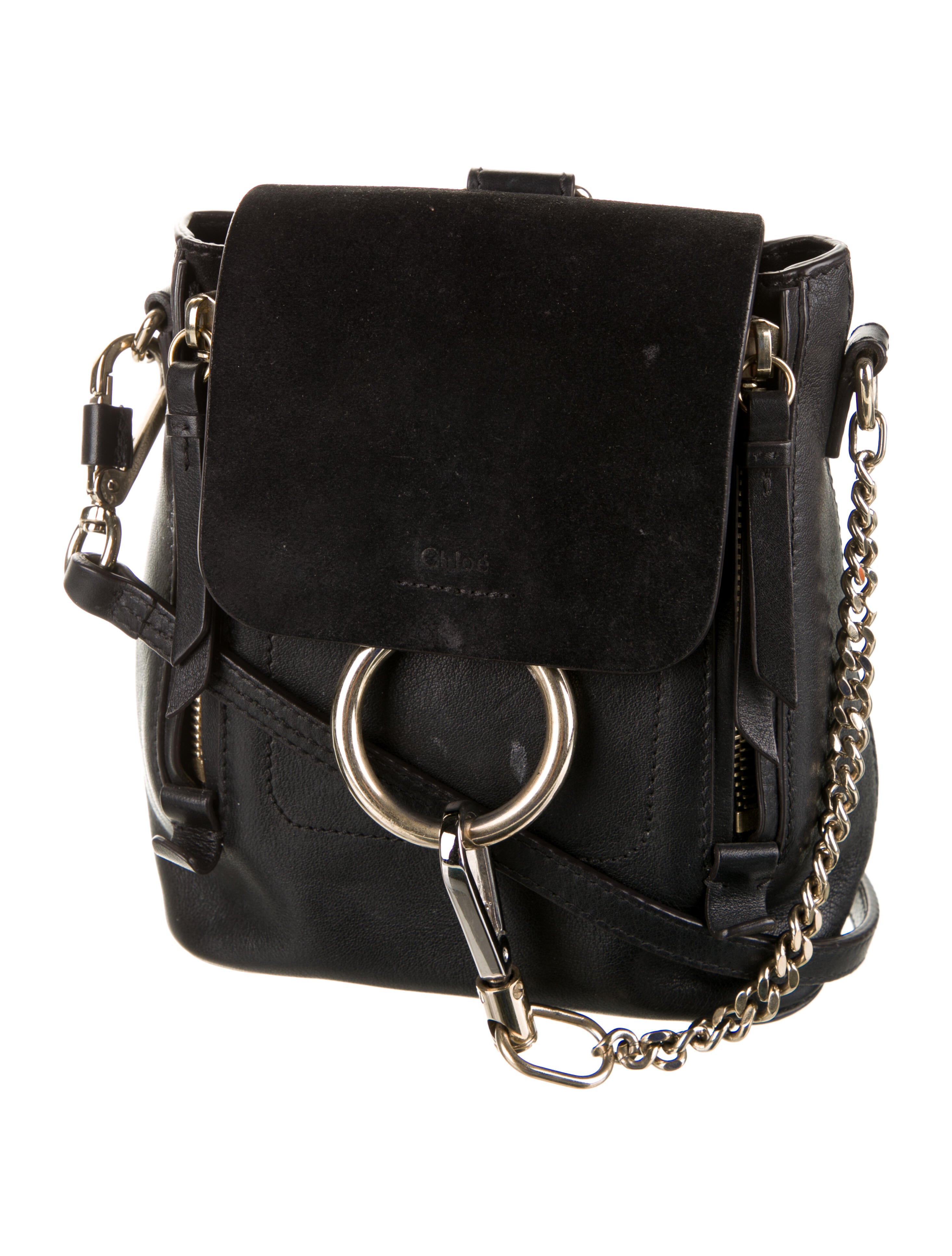Chloé Leather Mini Faye Backpack - Black Backpacks, Handbags ...