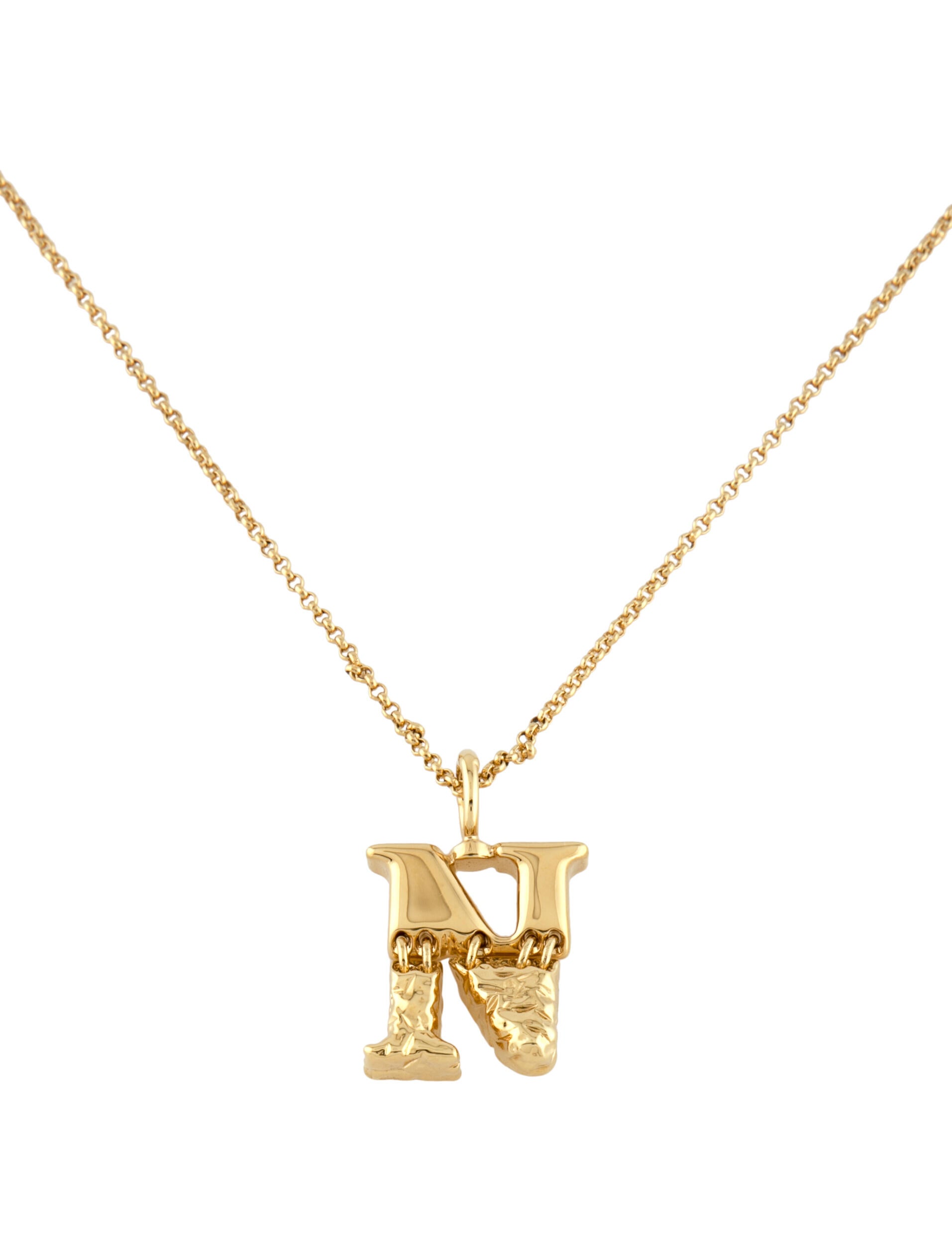 Chloé Alphabet Pendant Necklace - Brass Pendant Necklace, Necklaces ...