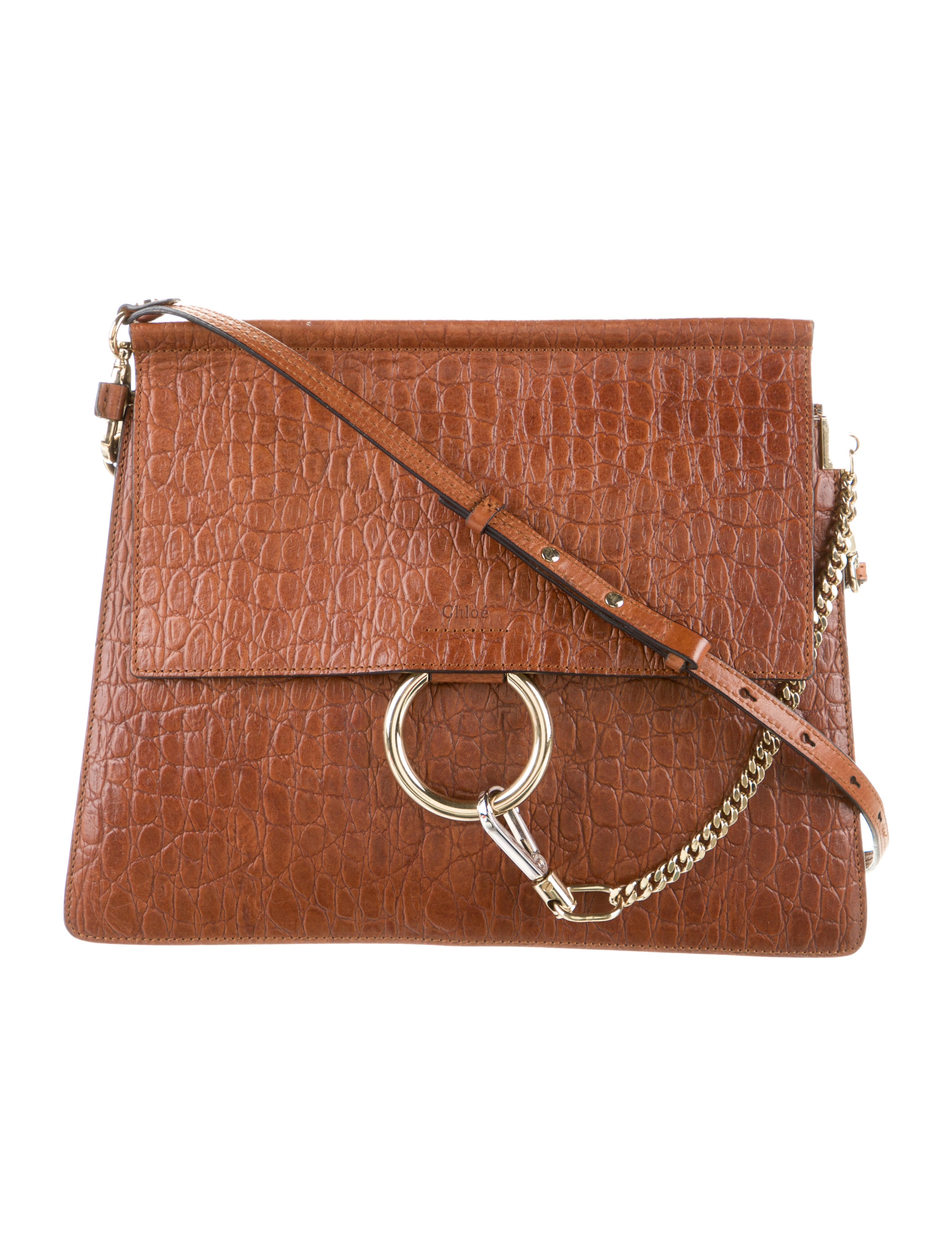 Chloé Embossed Faye Shoulder Bag - Brown Shoulder Bags, Handbags ...