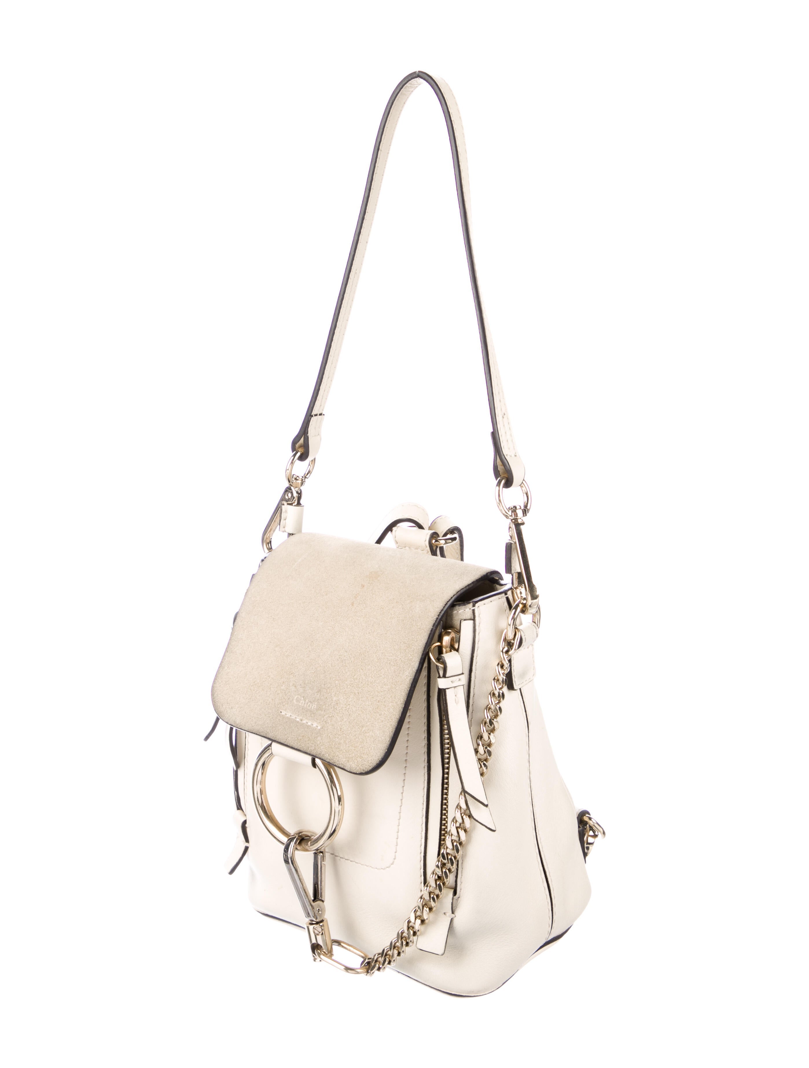 Chloé Leather Mini Faye Backpack - Neutrals Backpacks, Handbags ...