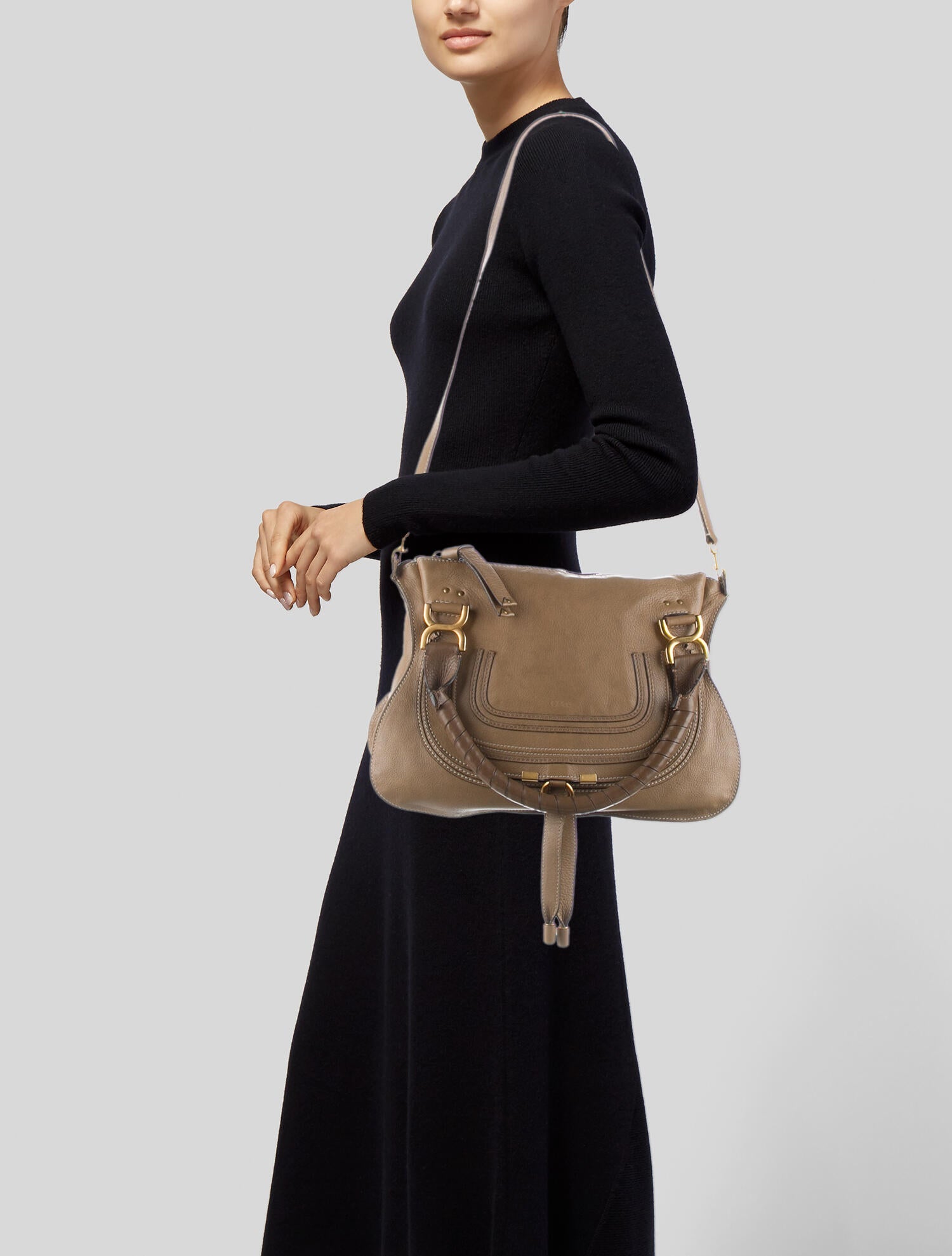 Chloé Marcie Shoulder Bag - Brown Shoulder Bags, Handbags - CHL237553 ...