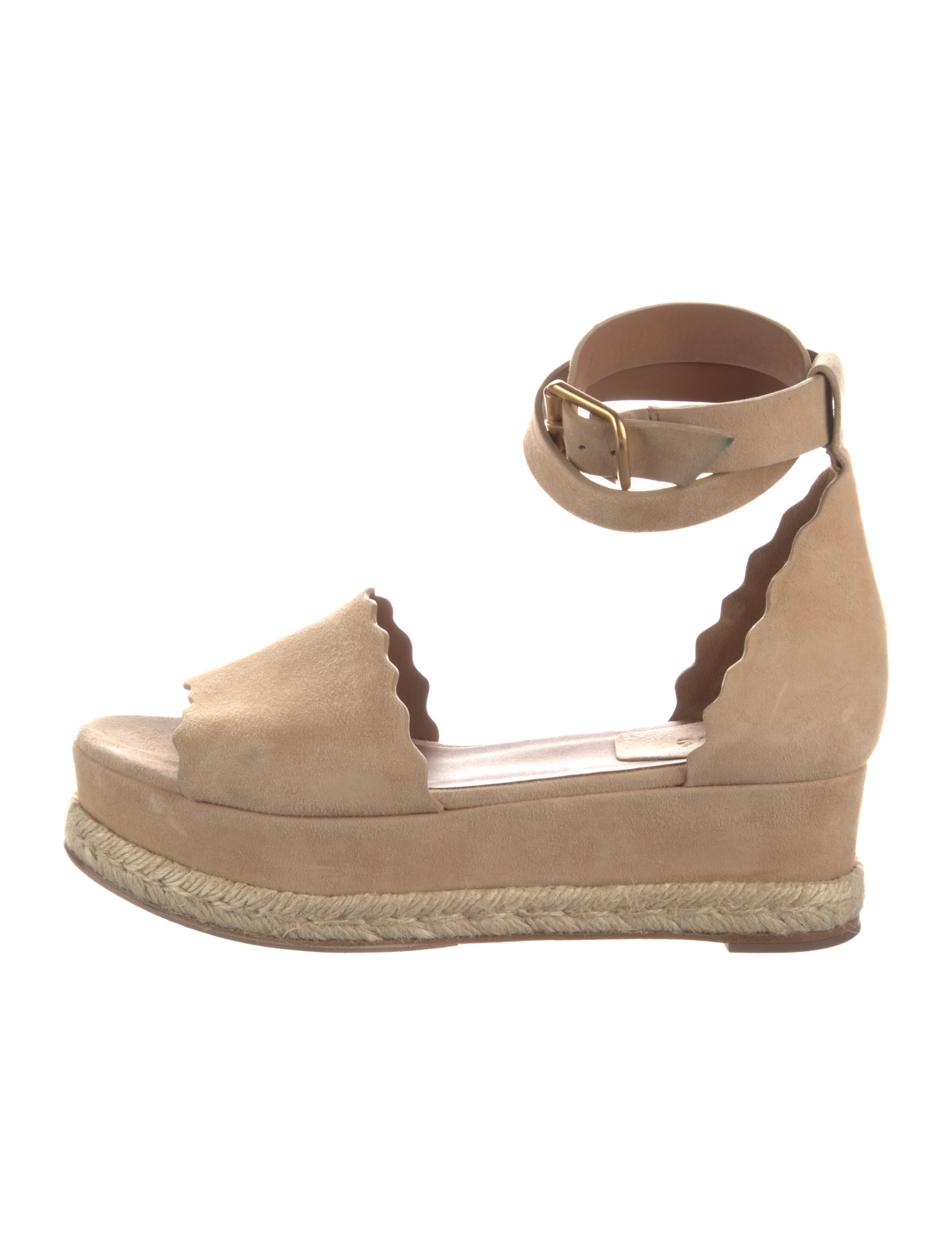 Chloé Leather Platform Sandals w/ Tags - Neutrals Sandals, Shoes ...