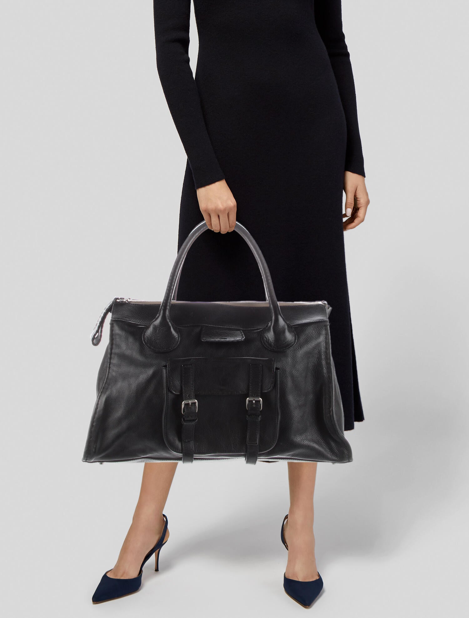 Chloé Edith Large Leather Tote - Black Totes, Handbags - CHL240559 ...