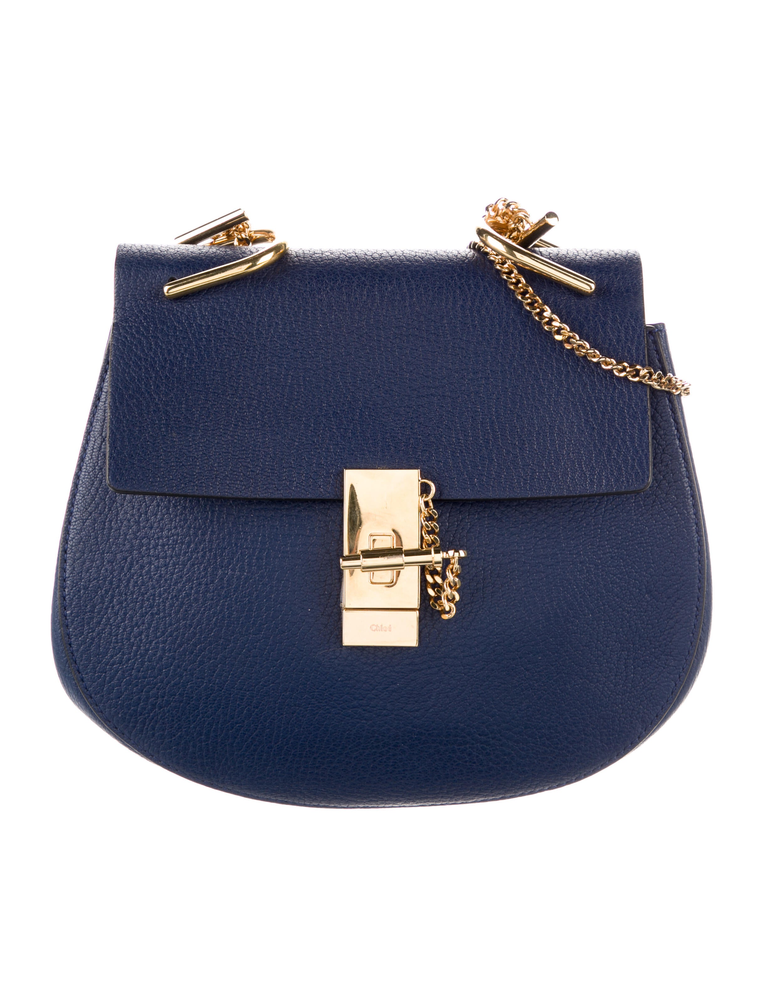 Chloé Leather Draw Crossbody Bag - Blue Crossbody Bags, Handbags ...