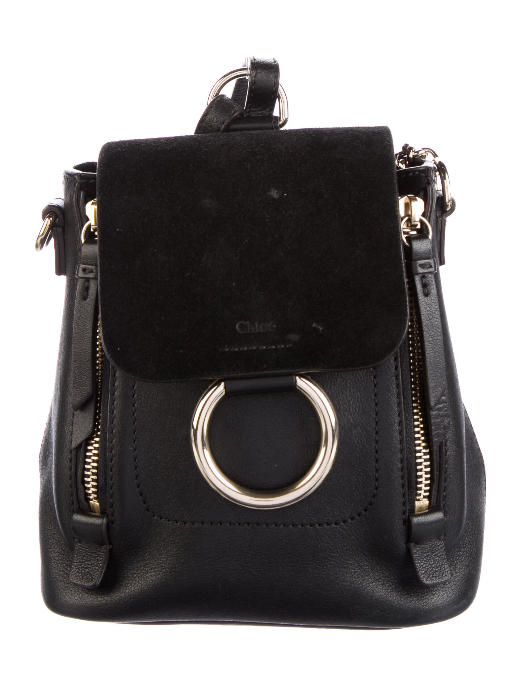 Chloé Calfskin Mini Faye Backpack - Black Backpacks, Handbags ...