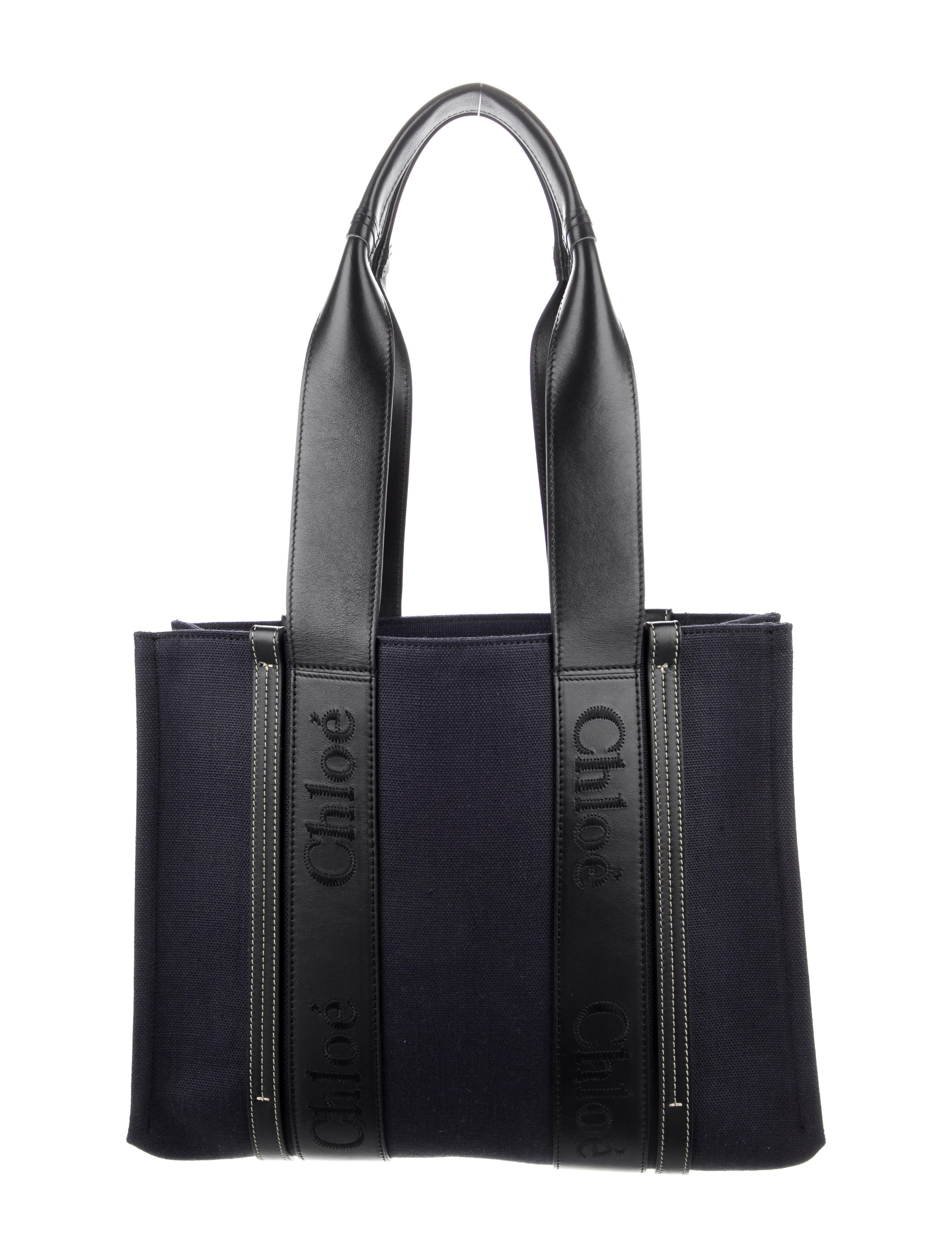 Chloé Canvas Woody Tote Bag - Blue Totes, Handbags - CHL246790 | The ...