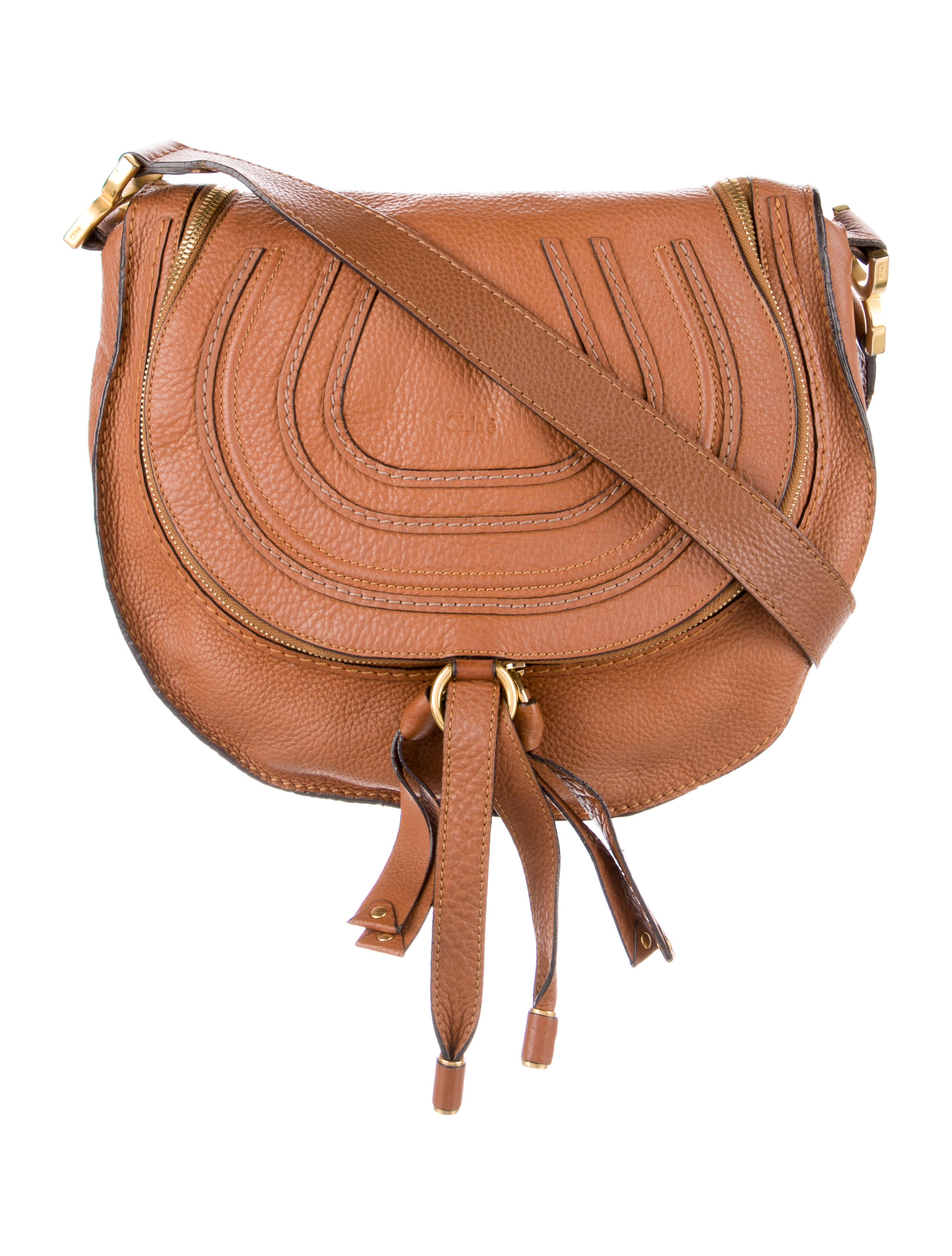 Chloé Marcie Round Zip Crossbody - Brown Crossbody Bags, Handbags ...