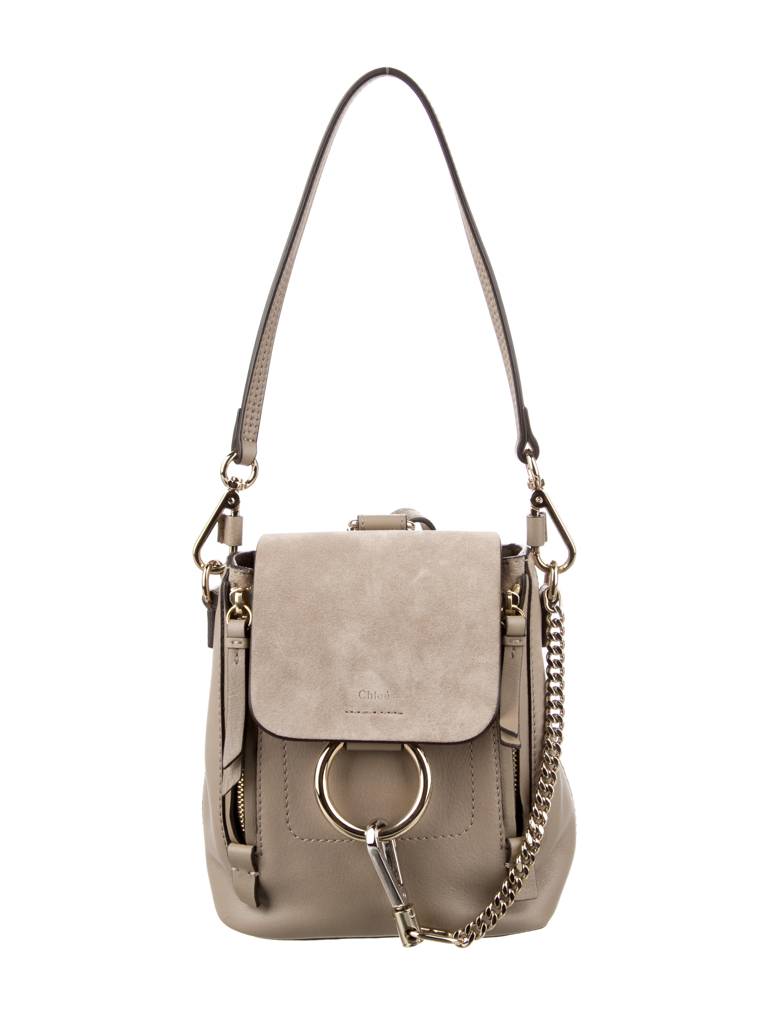 Chloé Faye Leather Backpack - Neutrals Backpacks, Handbags - CHL258199 ...