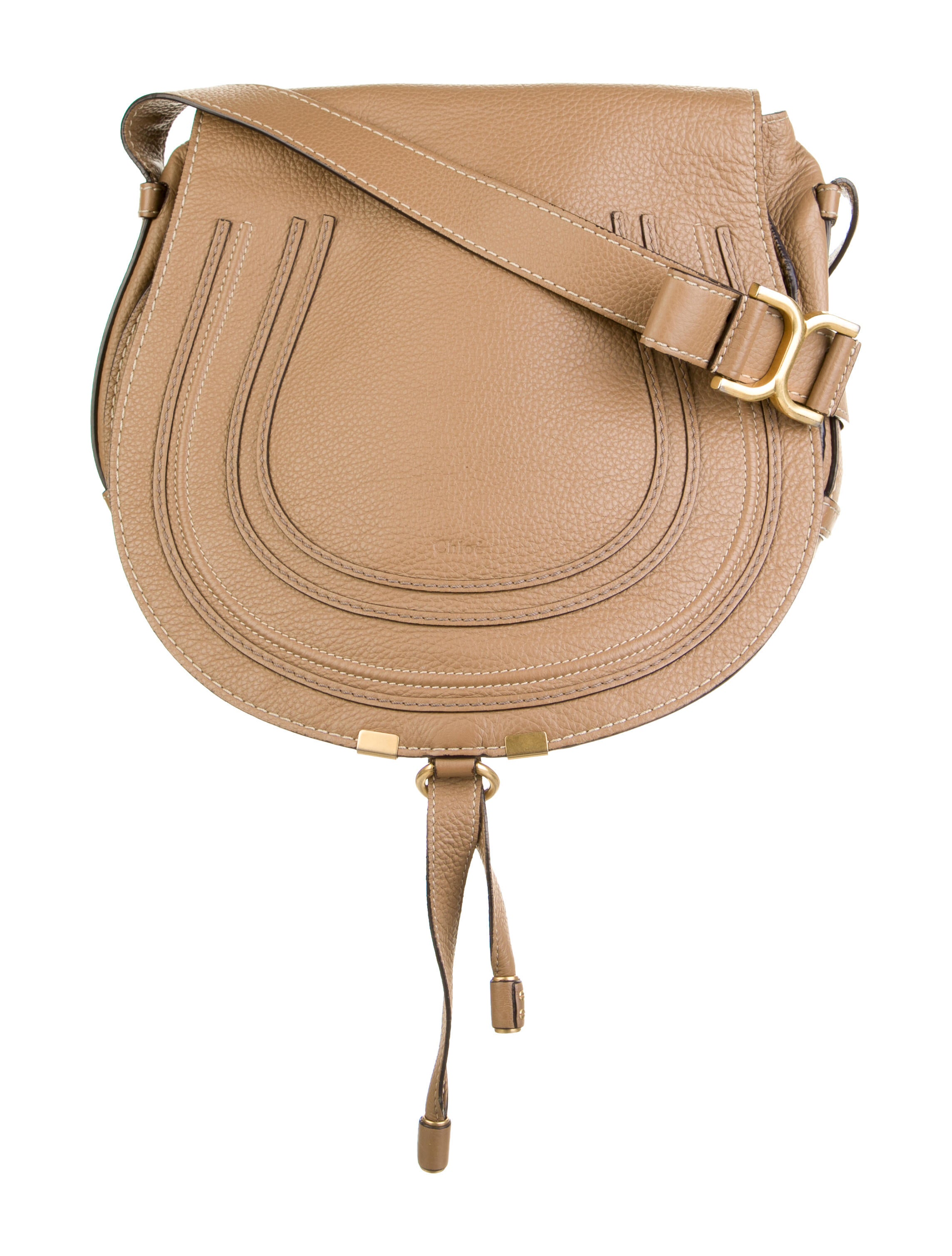 Chloé Small Leather Marcie Saddle Bag - Grey Crossbody Bags, Handbags ...