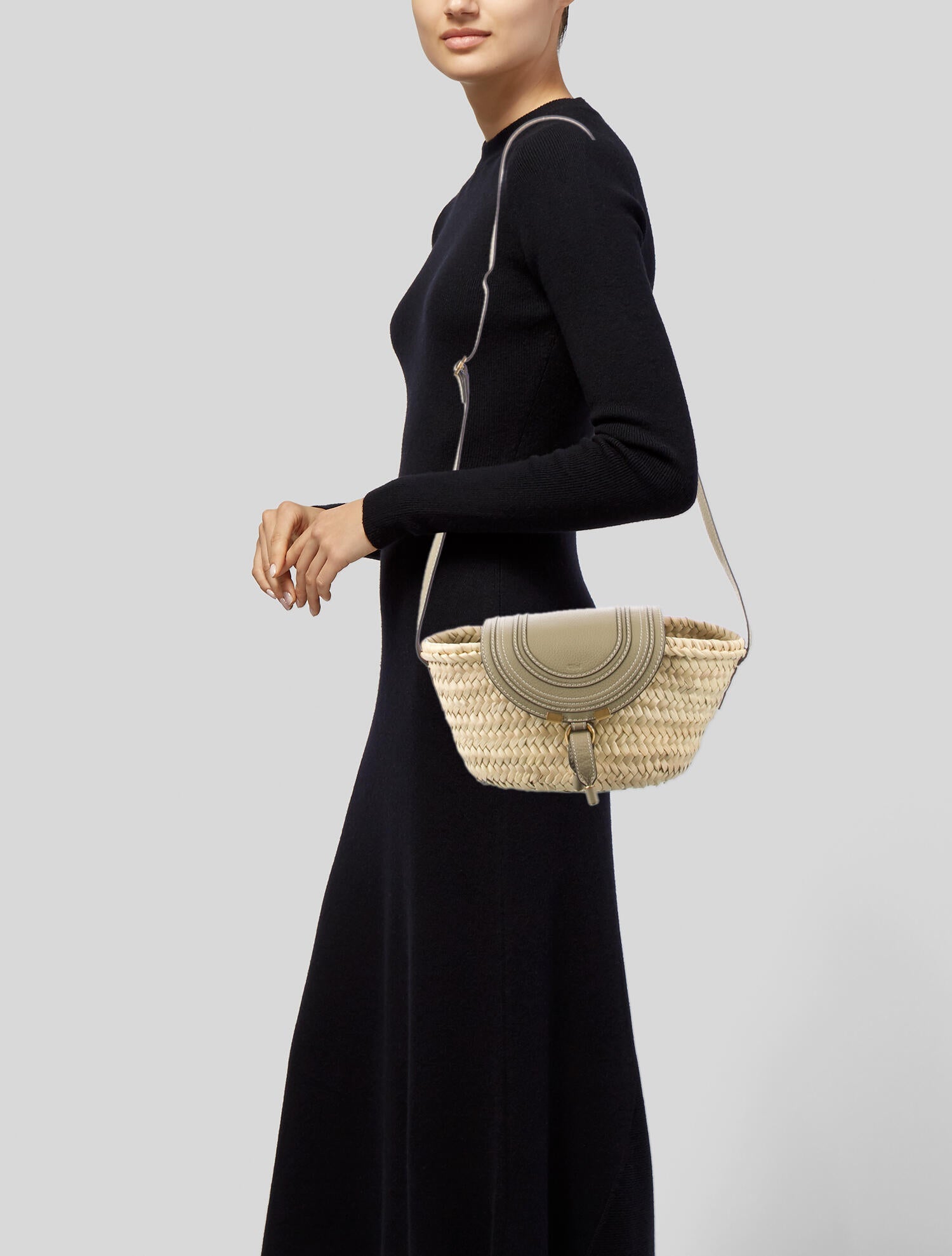 Chloé Raffia Woven Marcie Crossbody Bag - Green Crossbody Bags ...