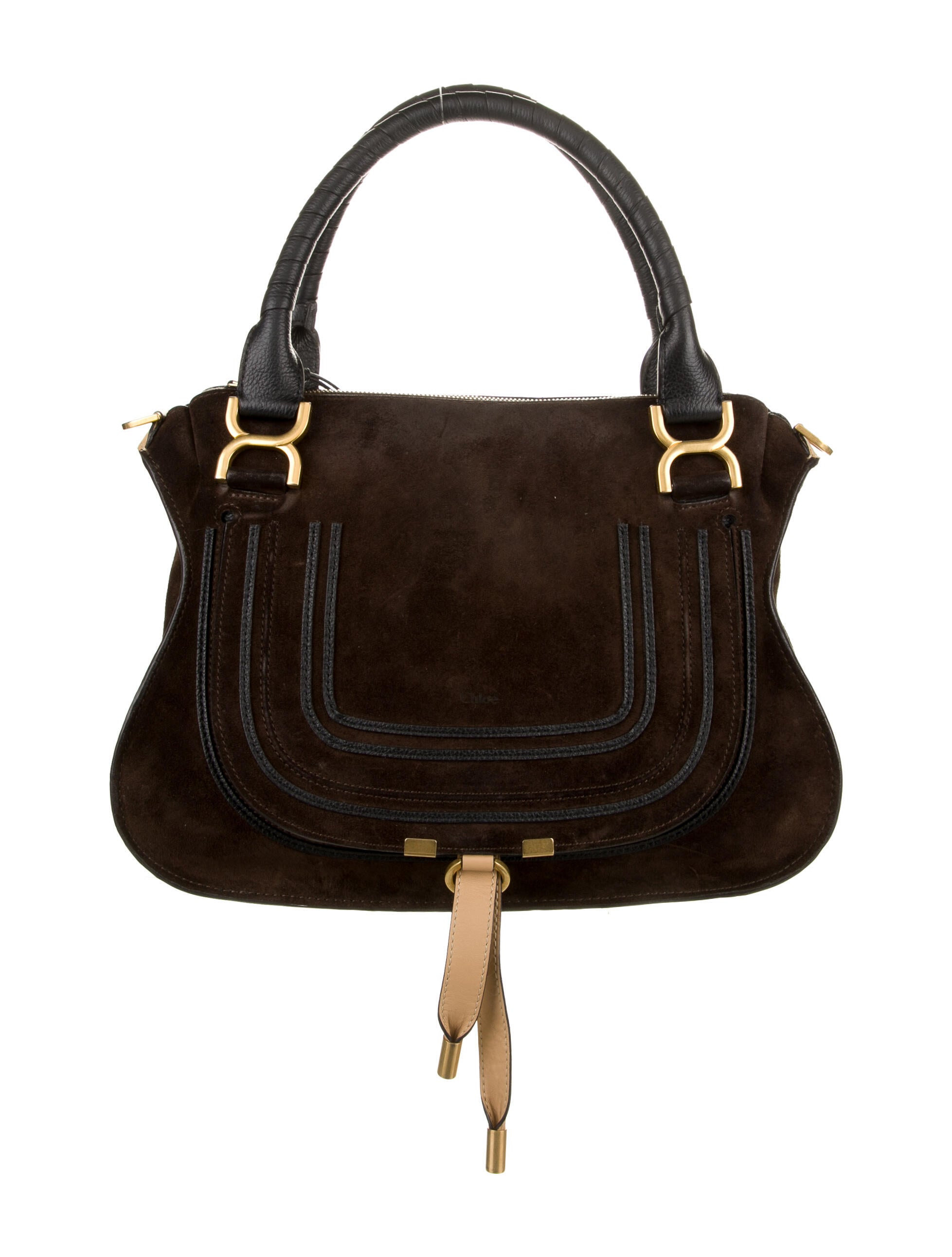 Chloé Suede Marcie Handle Bag - Brown Totes, Handbags - CHL261119 | The ...