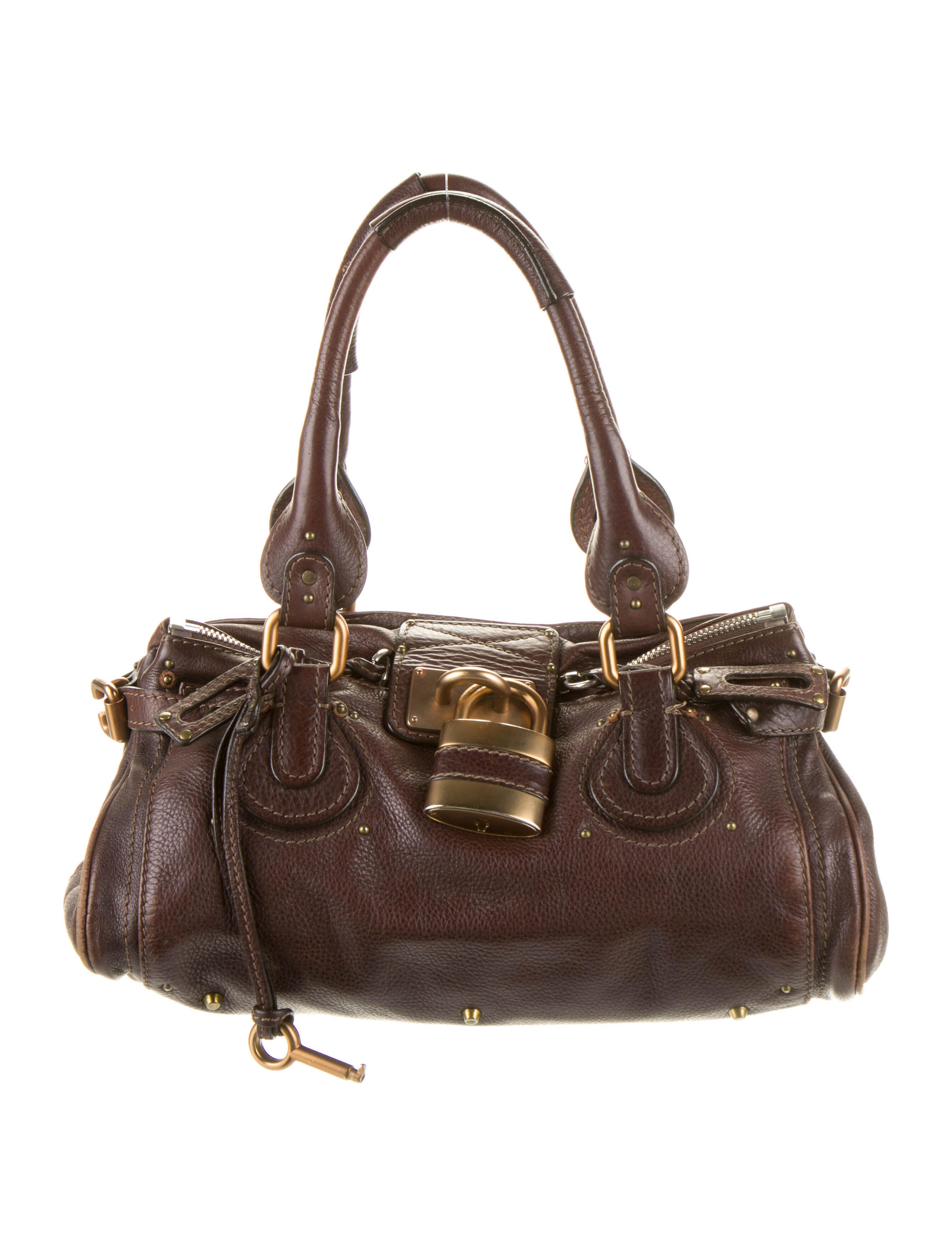 Chloé Patent Leather Paddington Shoulder Bag - Brown Shoulder Bags ...