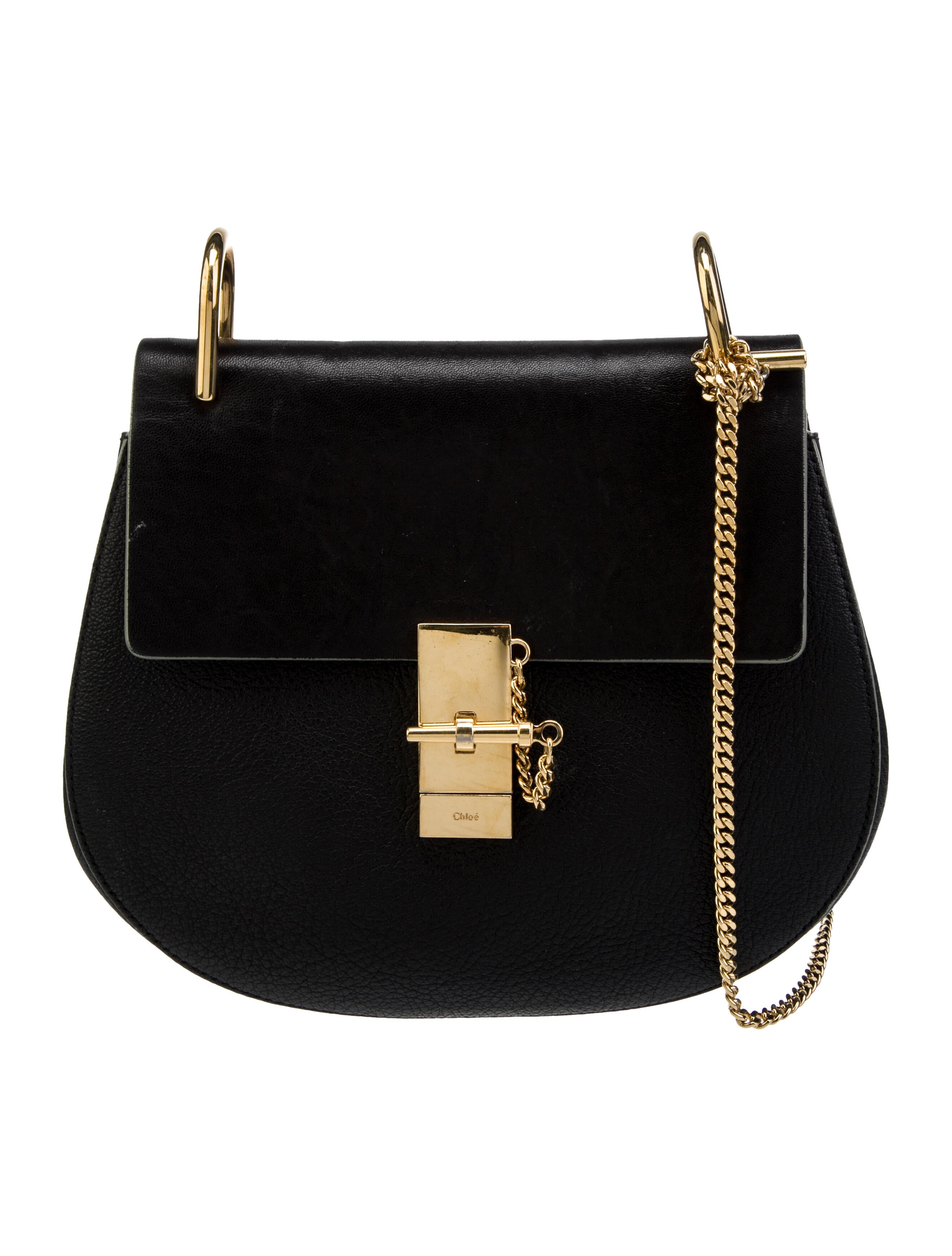 Chloé Leather Chain-Link Shoulder Bag - Black Shoulder Bags, Handbags ...