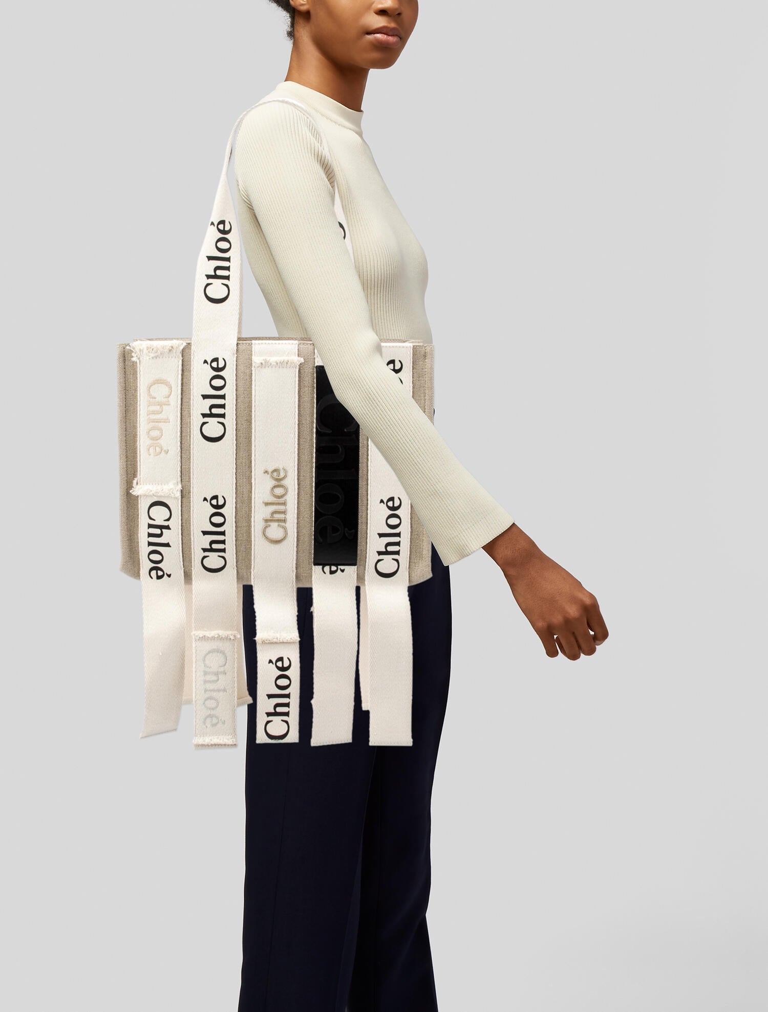 Chloé Woody Ribbon Tote - Neutrals Totes, Handbags - CHL269212 | The ...