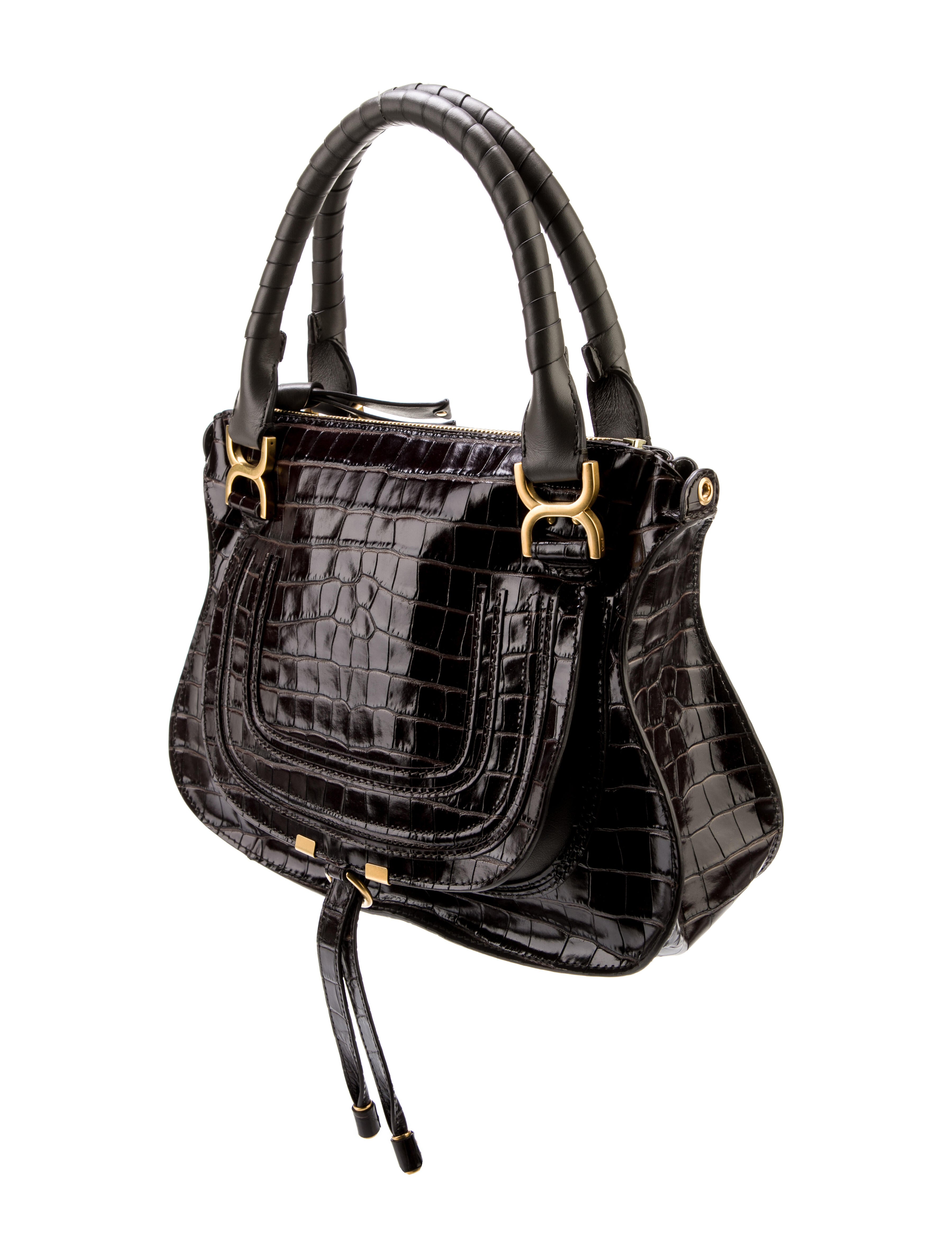 Chloé Medium Marcie Embossed Leather Handle Bag - Brown Shoulder Bags ...