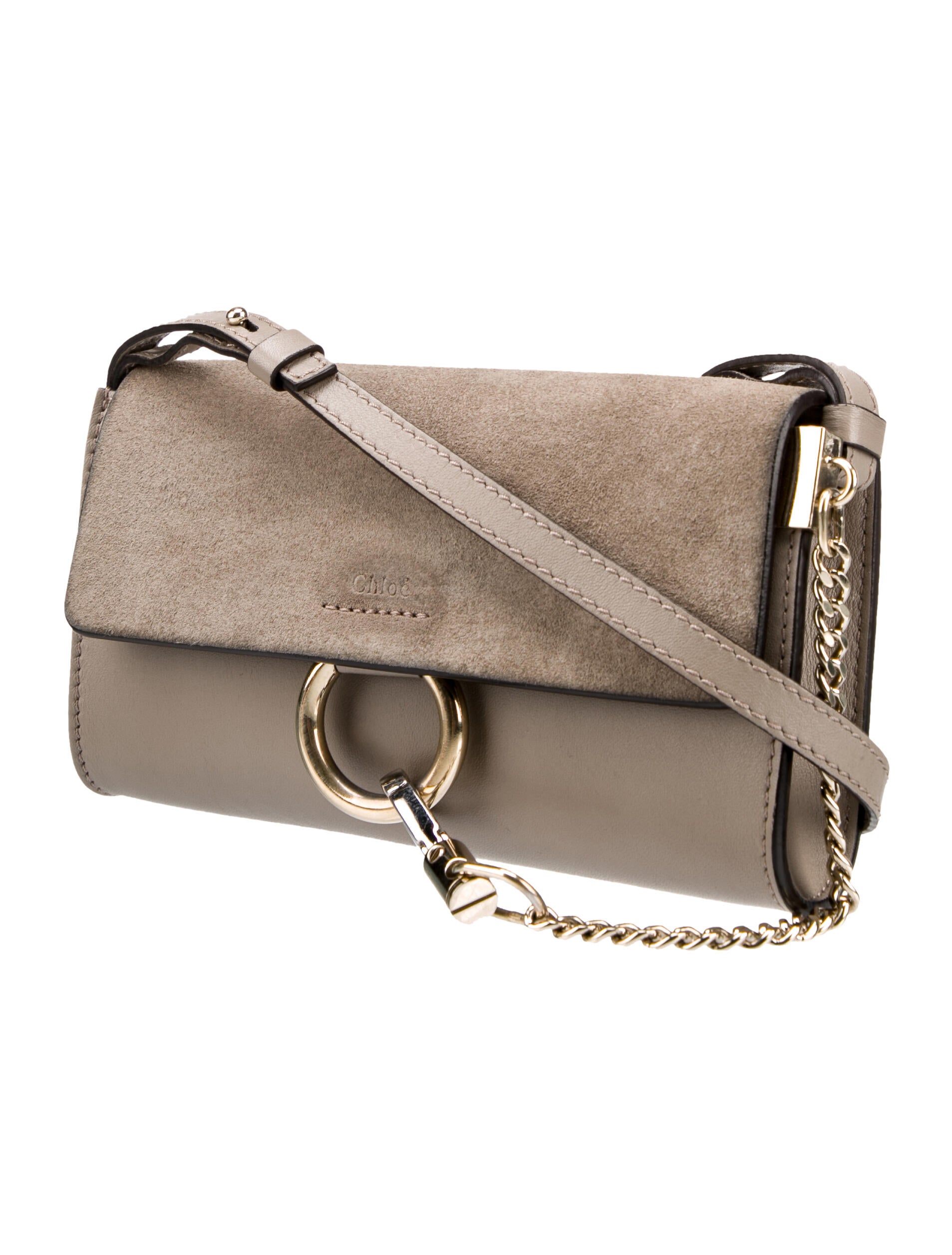 Chloé Mini Faye Crossbody - Grey Crossbody Bags, Handbags - CHL273753 ...